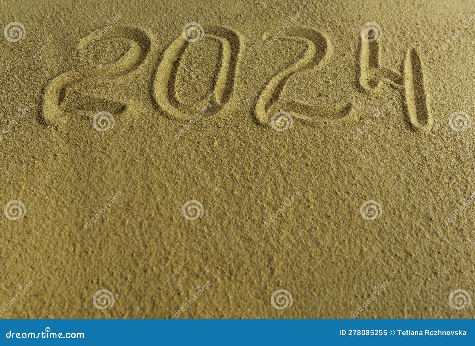 Numbers 2024 on the Sea Sand. Stock Image - Image of number, zero ...