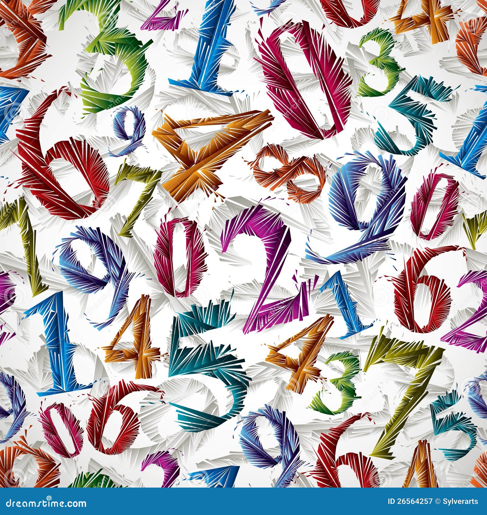 Numbers seamless pattern. stock vector. Illustration of ornamental ...