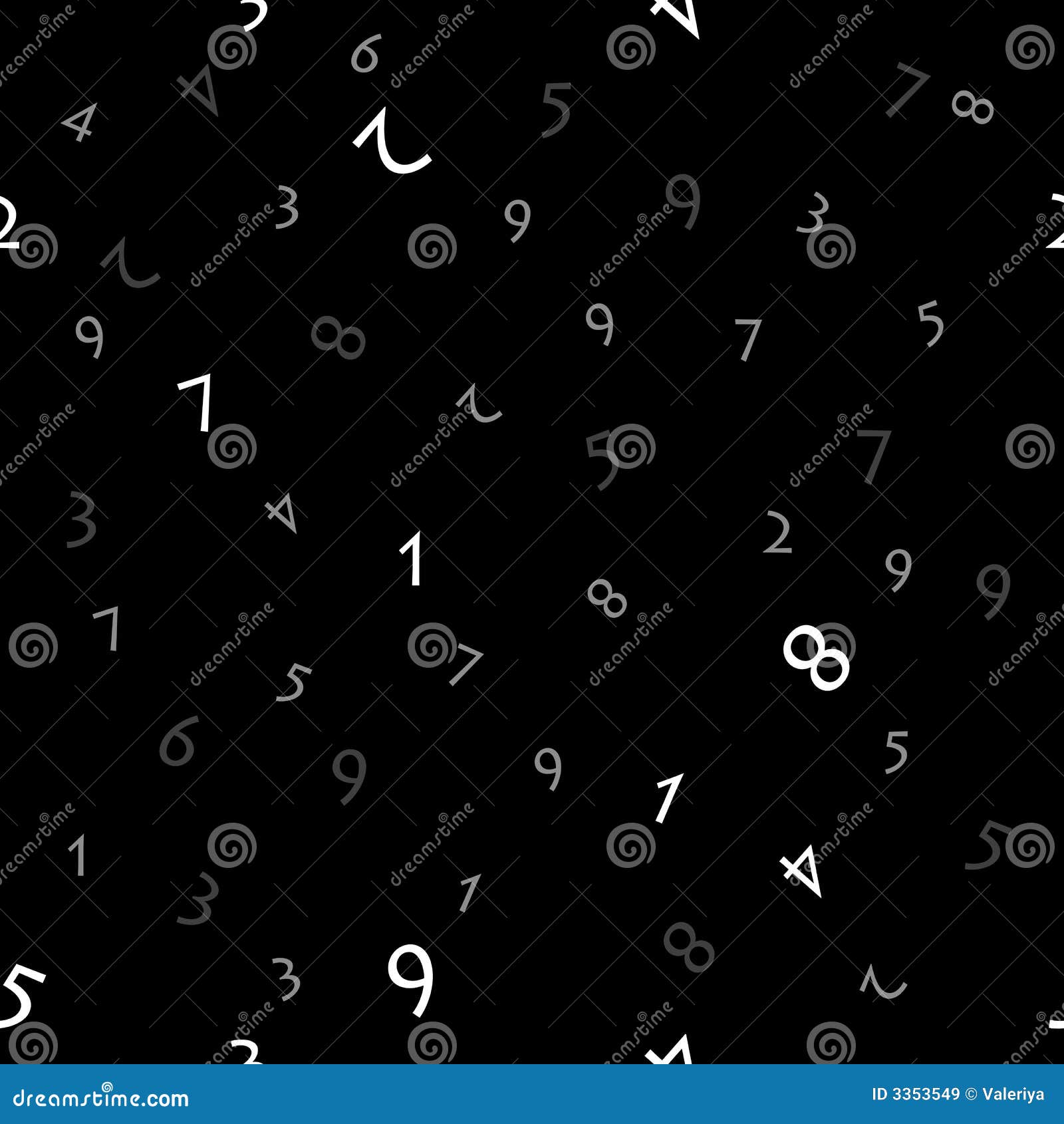 Numbers (seamless vector) stock vector. Illustration of pattern - 3353549