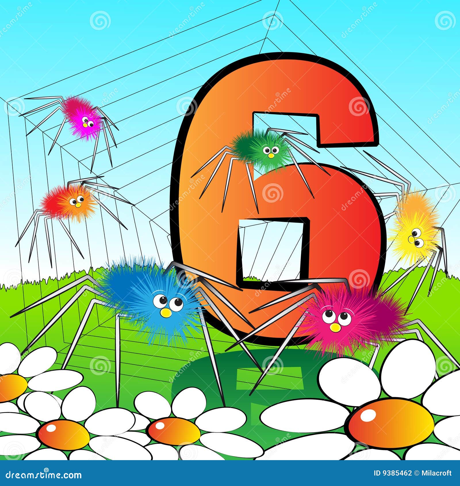 Numbers Serie for Kids - #06 Stock Vector - Illustration of mathematics ...