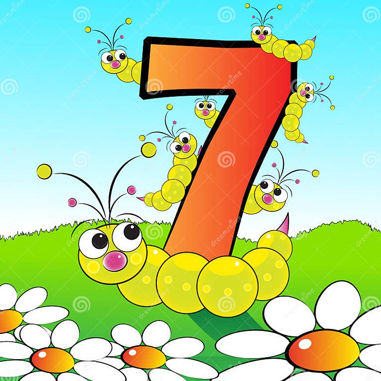 Numbers Serie for Kids - #07 Stock Vector - Illustration of colorful ...
