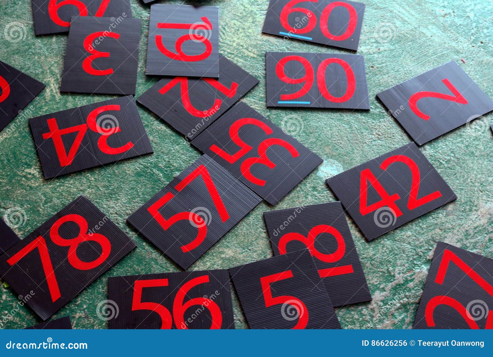 Numbers Series Painted on Green Wall. Stock Photo - Image of ...