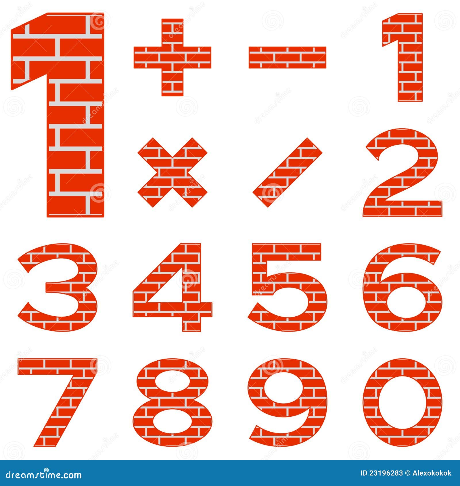 Numbers set brick stock vector. Illustration of abstract - 23196283
