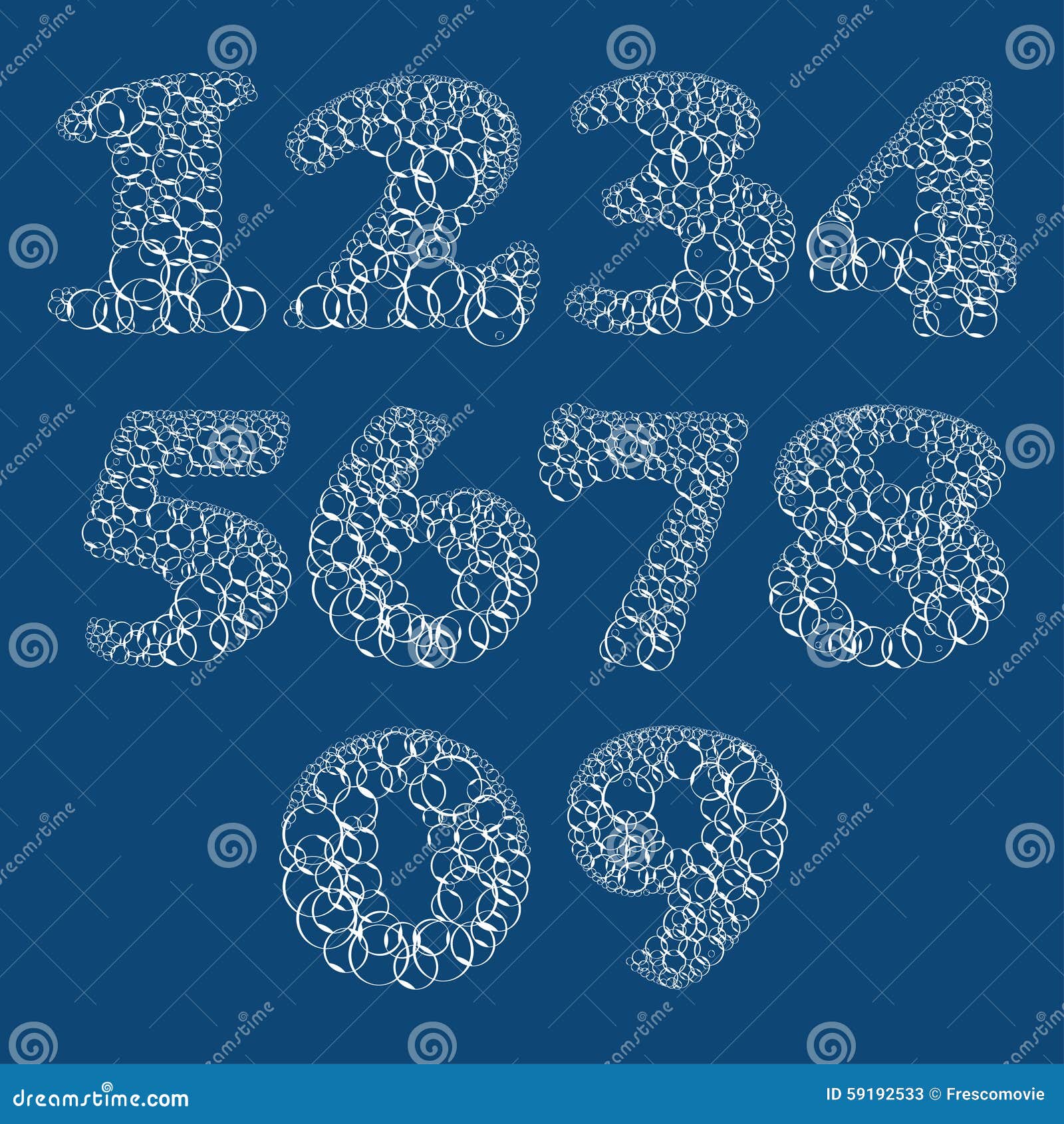 Numbers stock vector. Illustration of font, count, calculation - 59192533
