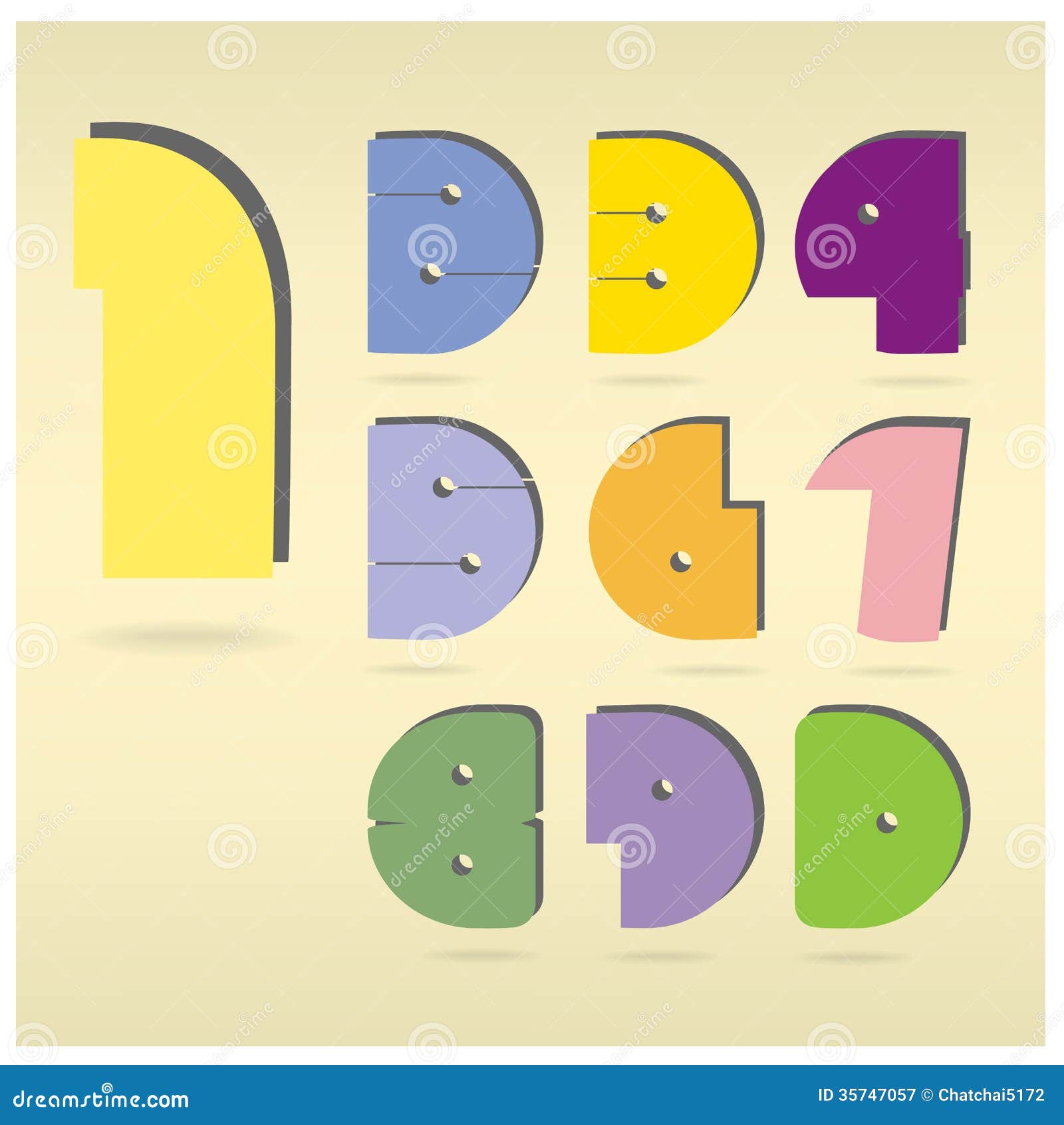 Numbers set stock illustration. Illustration of creative - 35747057