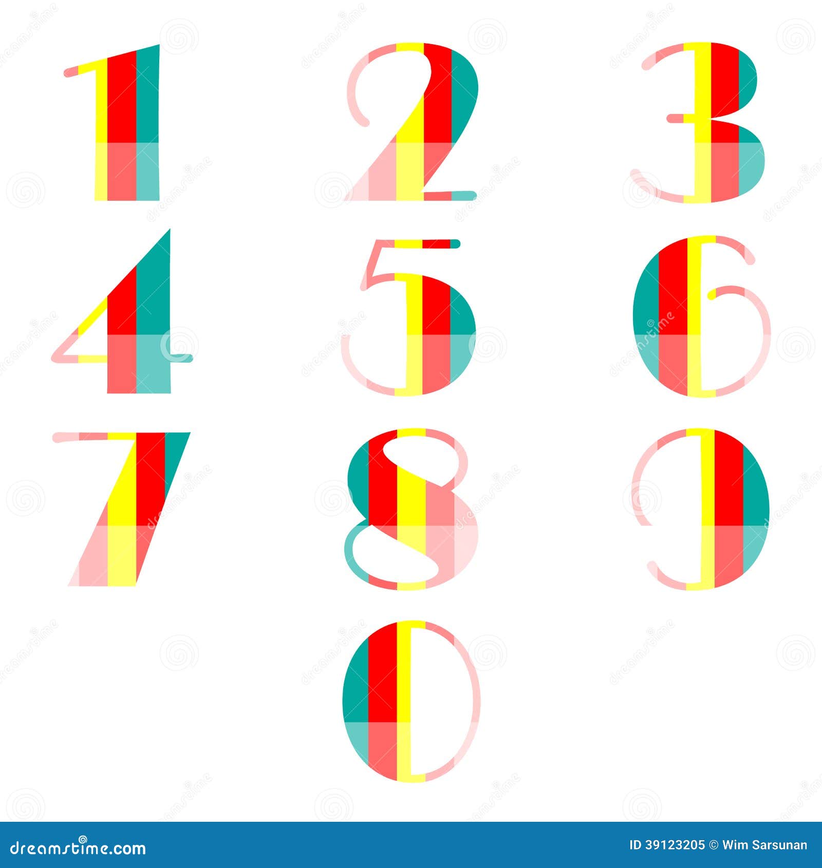 Numbers set design stock vector. Illustration of knowledge - 39123205