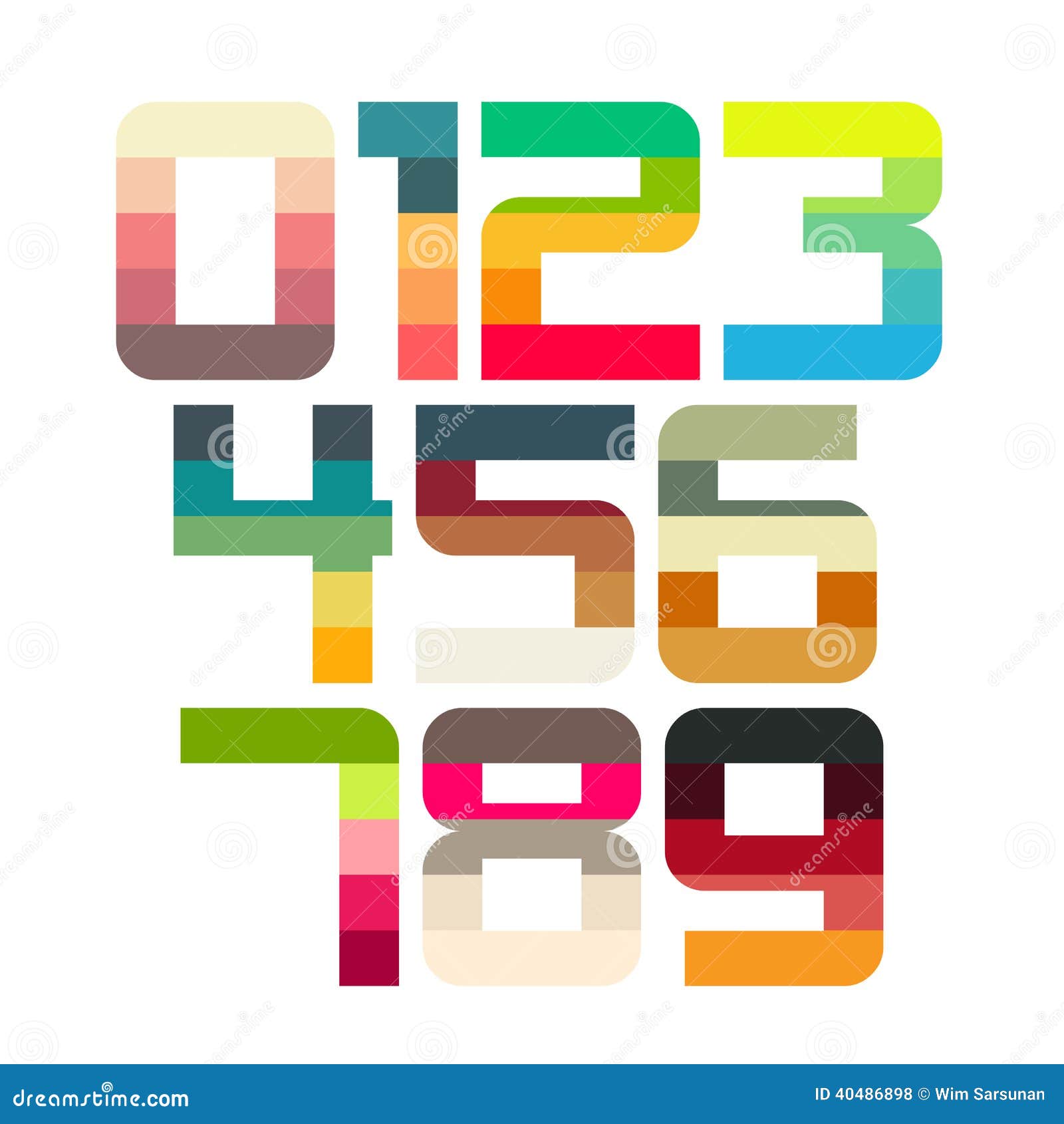 Numbers set design stock vector. Illustration of illustration - 40486898