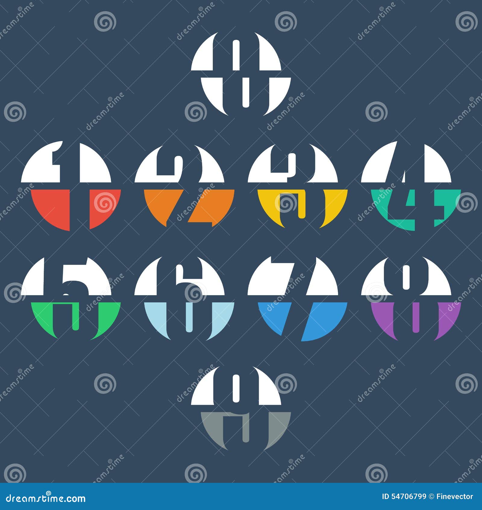 Numbers Set. Design Vector Illustration Stock Vector - Illustration of ...