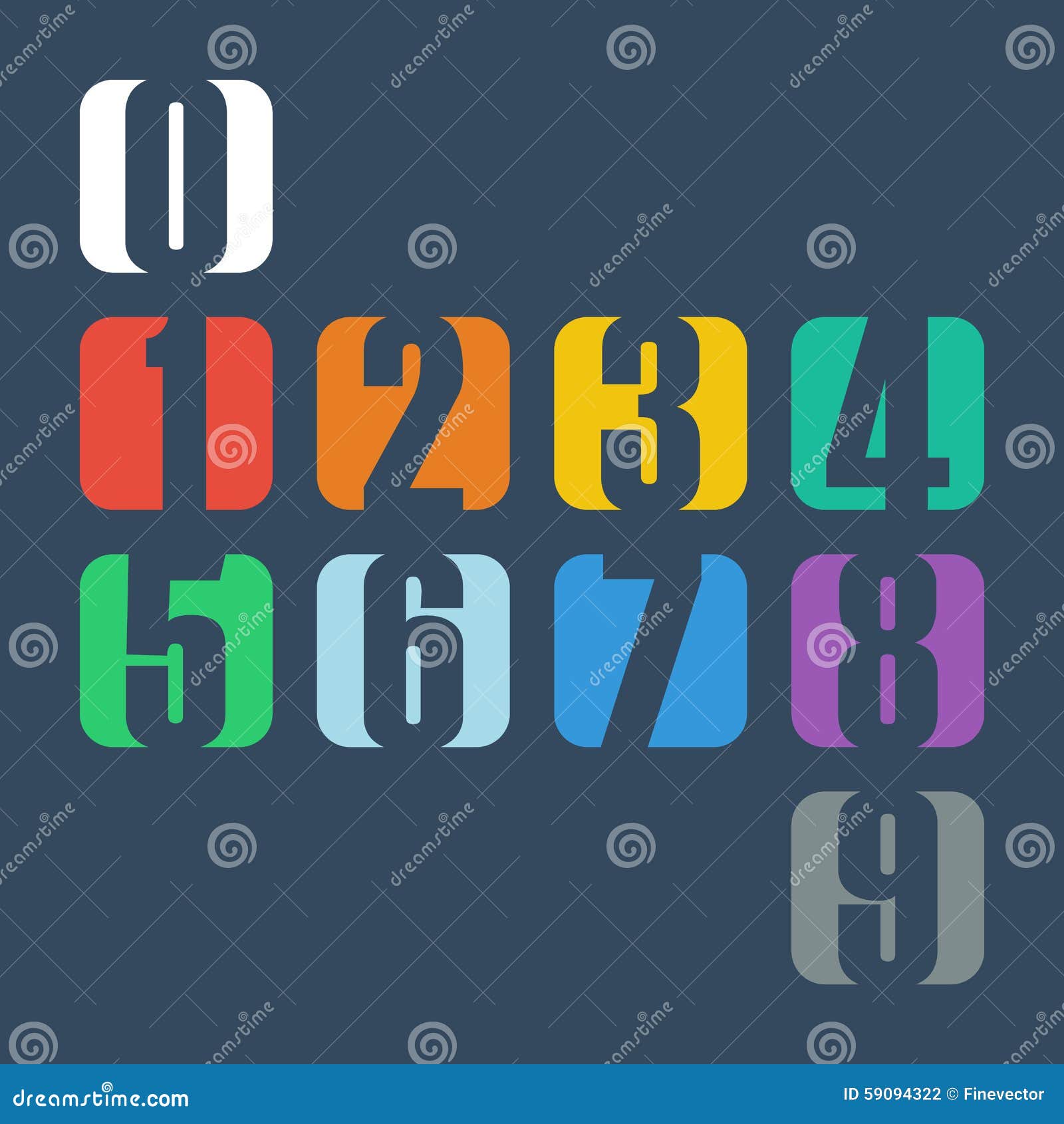 Numbers Set. Design Vector Illustration Stock Vector - Illustration of ...