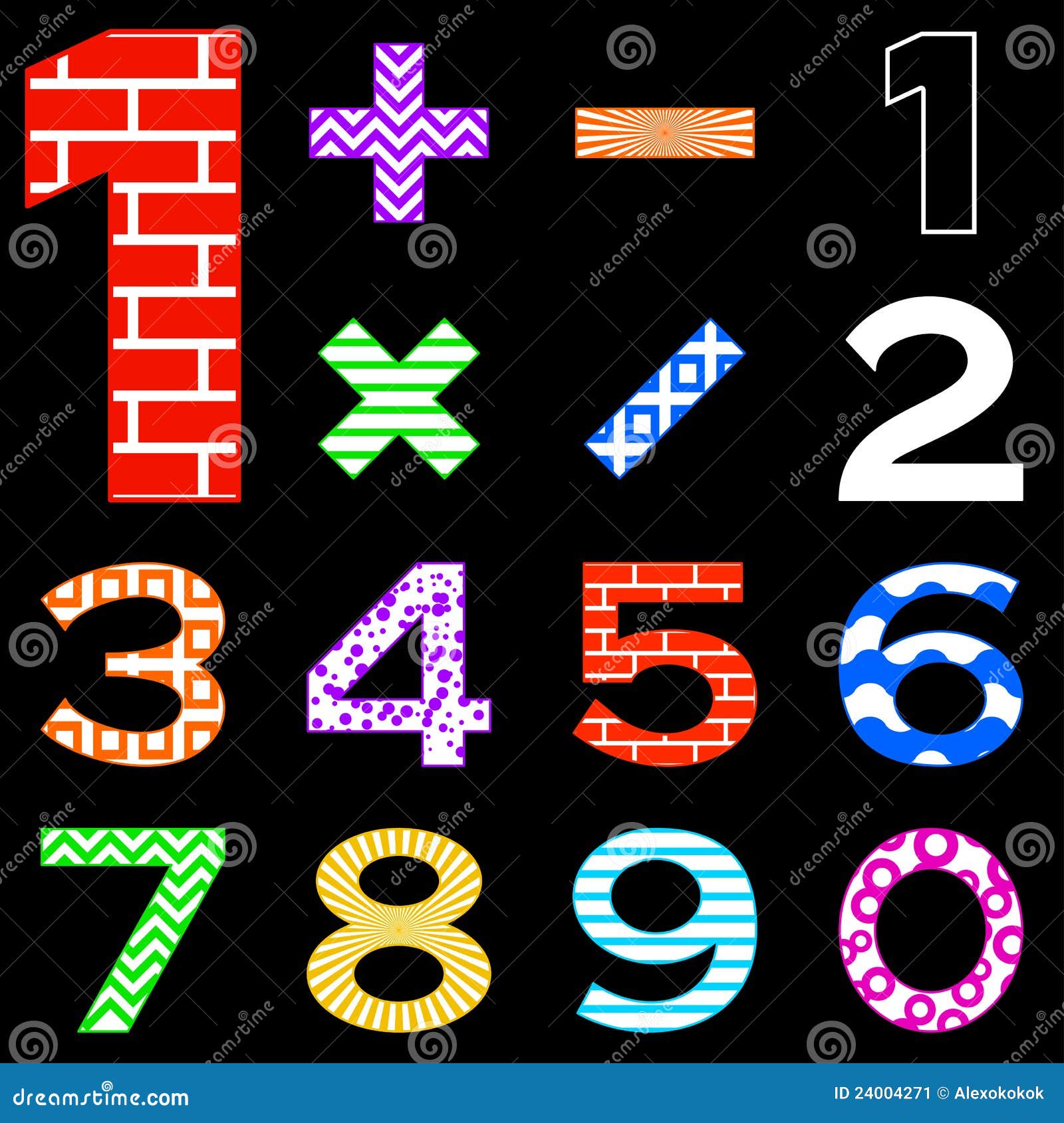 Numbers set different stock vector. Illustration of character - 24004271