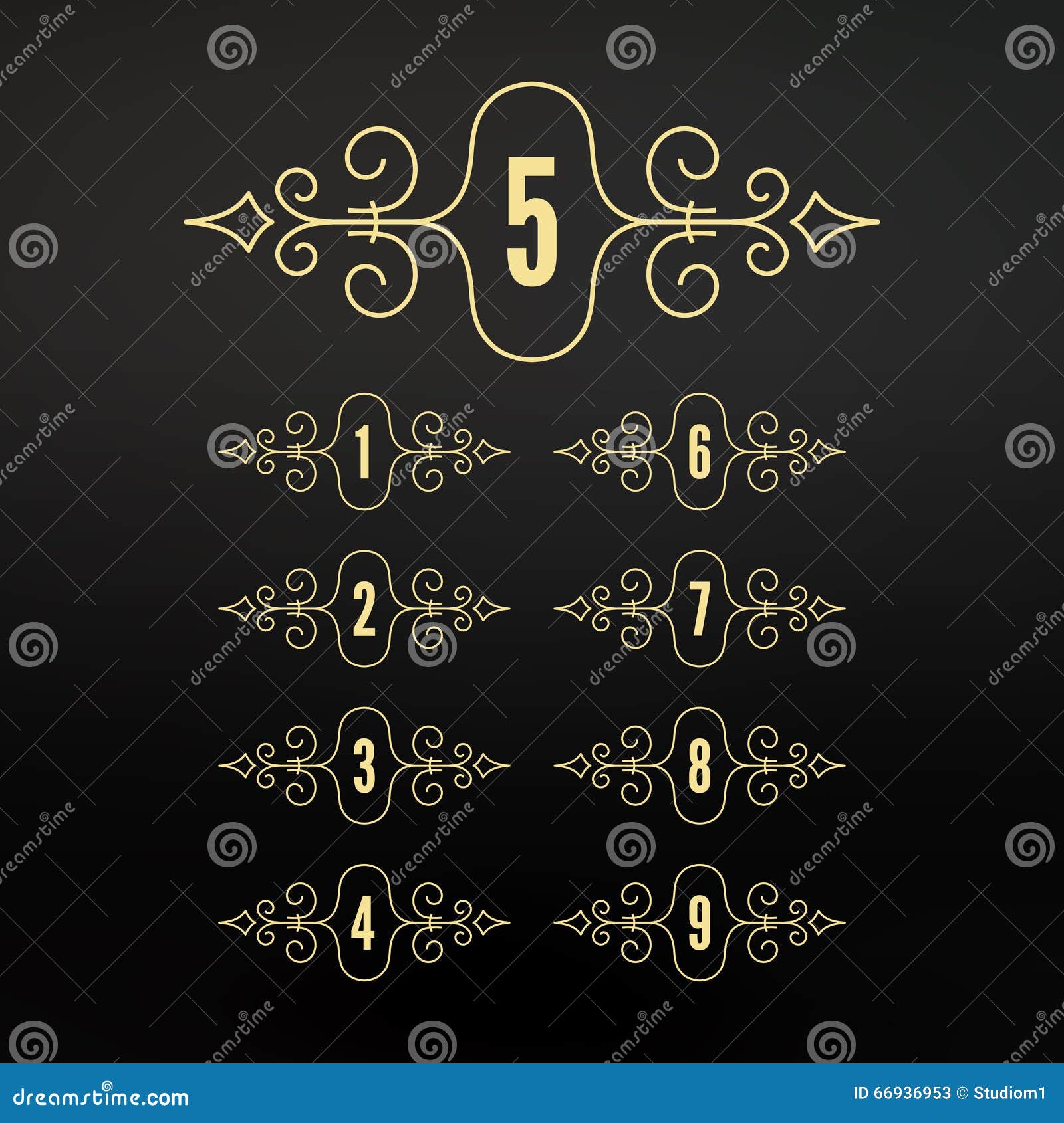 Flourishes Number Stock Illustrations – 452 Flourishes Number Stock ...