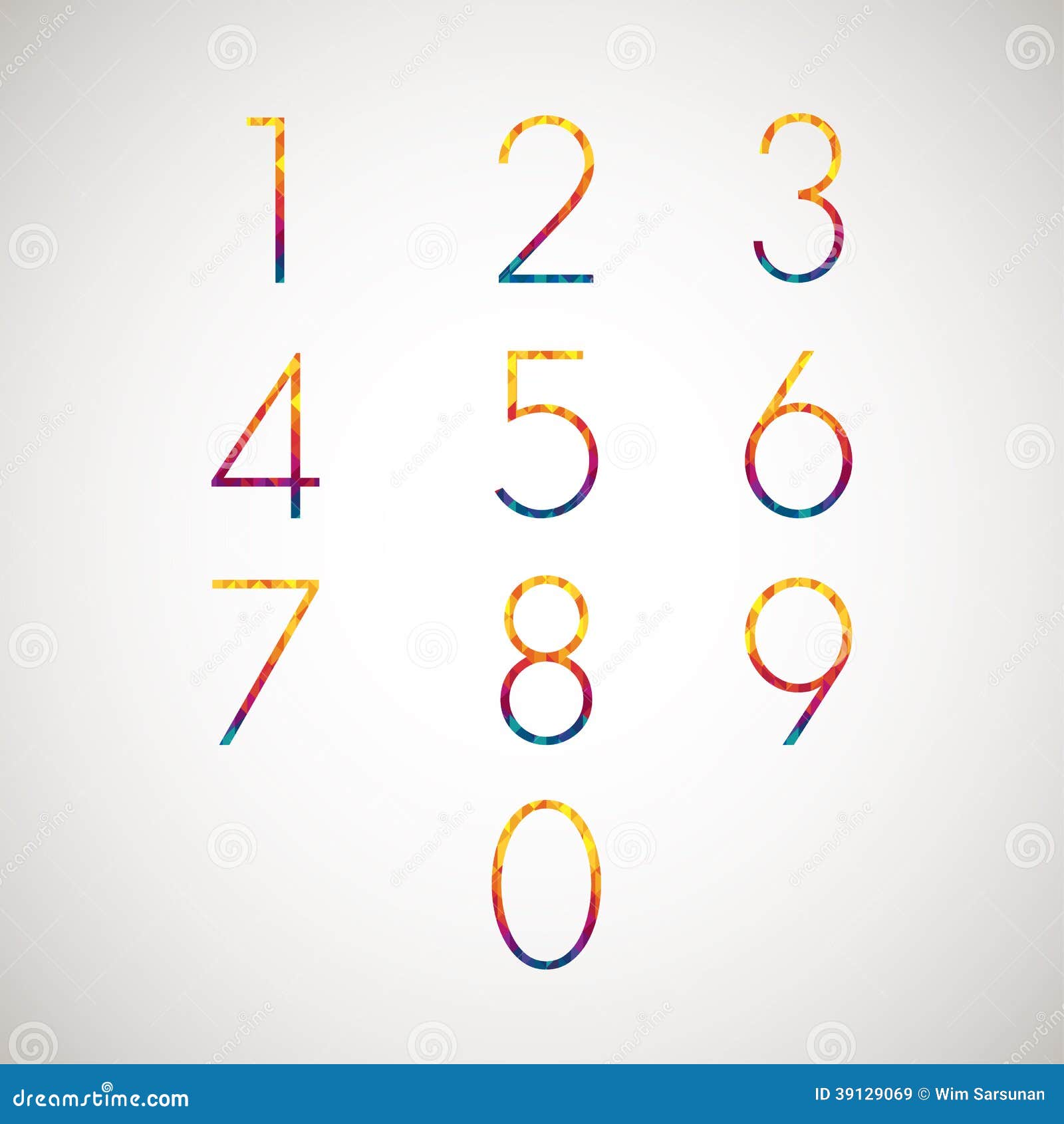 Numbers set modern design stock vector. Illustration of artistic - 39129069