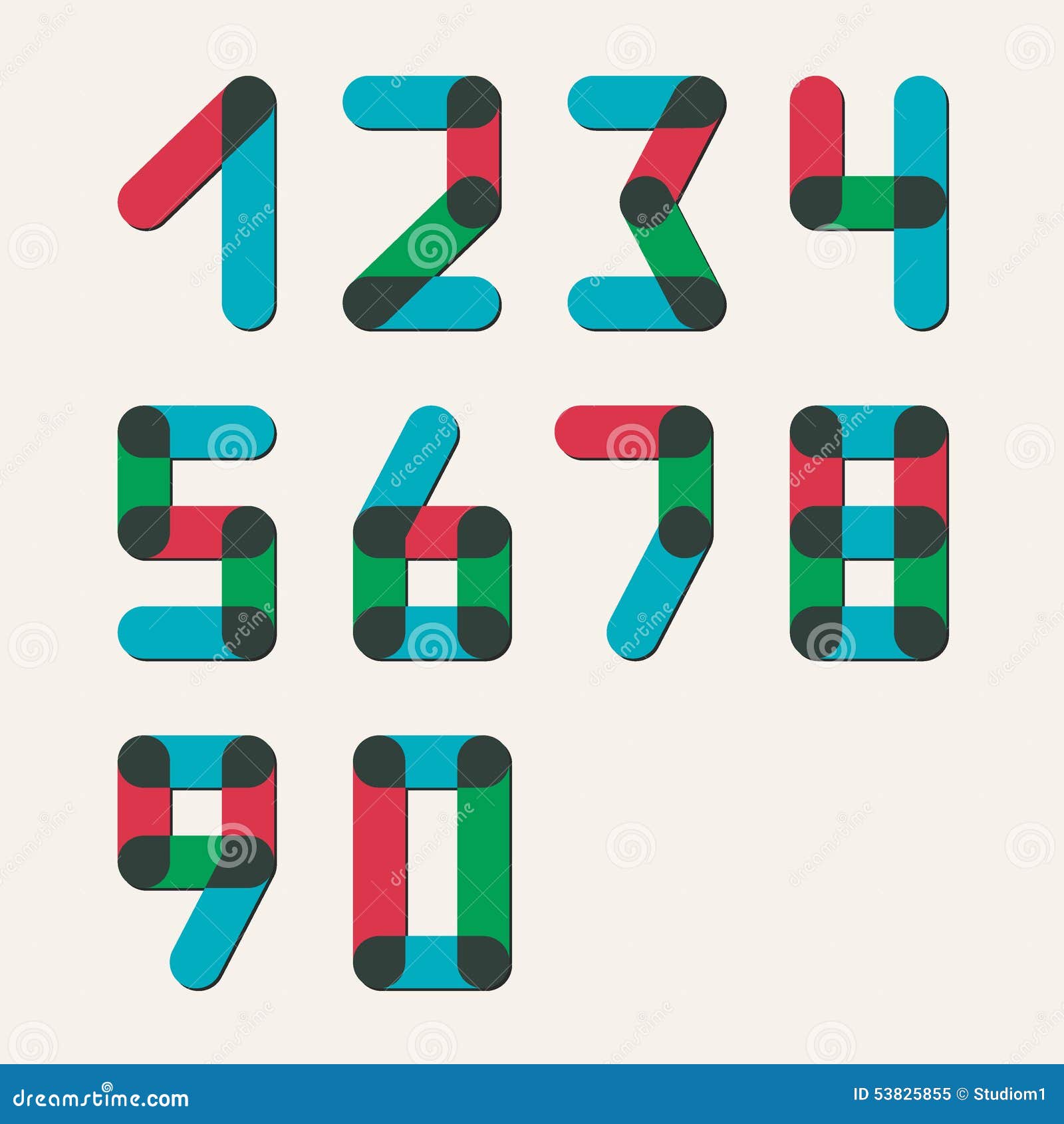 Numbers Set Modern Style. Icons Stock Vector - Illustration of design ...