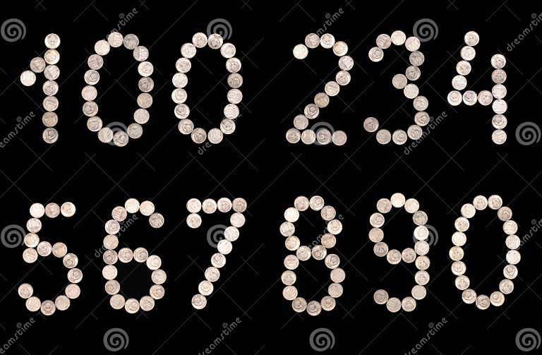 Numbers set of money coins stock photo. Image of design - 4510886