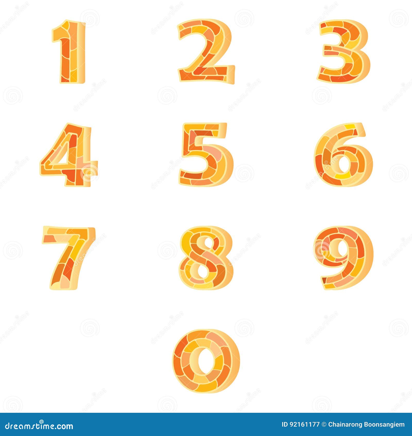 Numbers Set of Orange Pattern Stock Vector - Illustration of grass ...