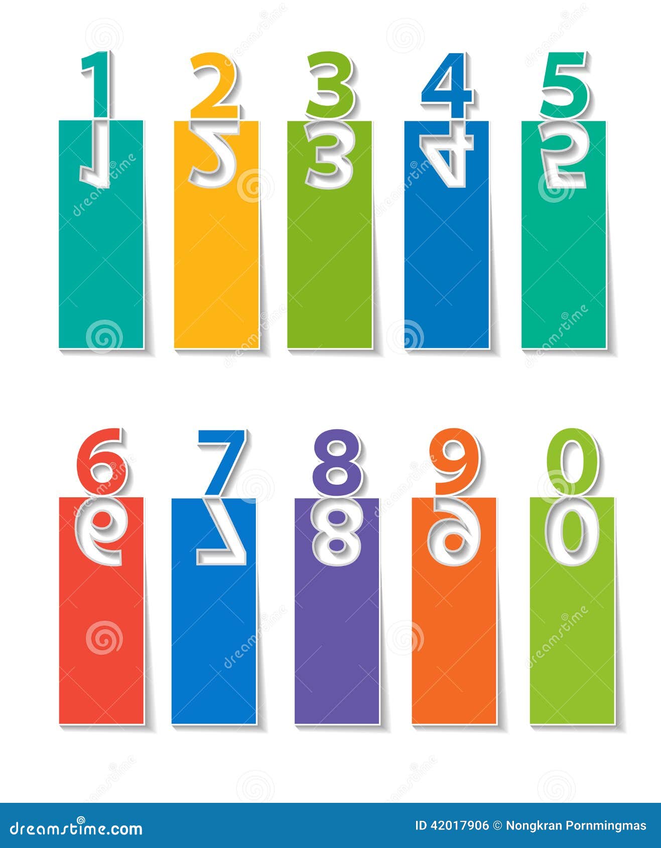 Numbers set.paper cut stock vector. Illustration of element - 42017906