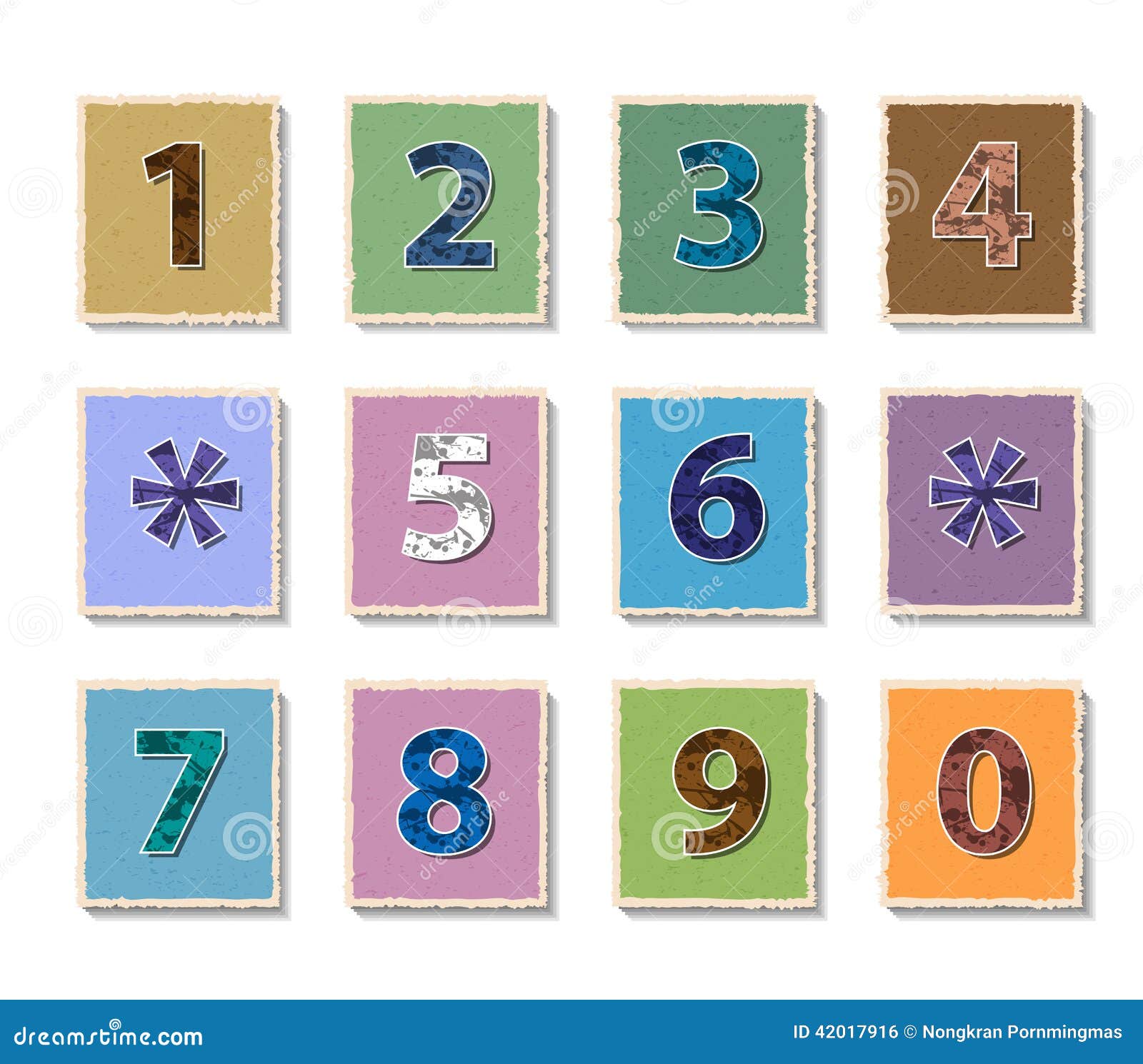 Numbers set on paper cut stock vector. Illustration of seven - 42017916