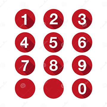 Numbers Set Red. Vector Flat Design Stock Vector - Illustration of flat ...