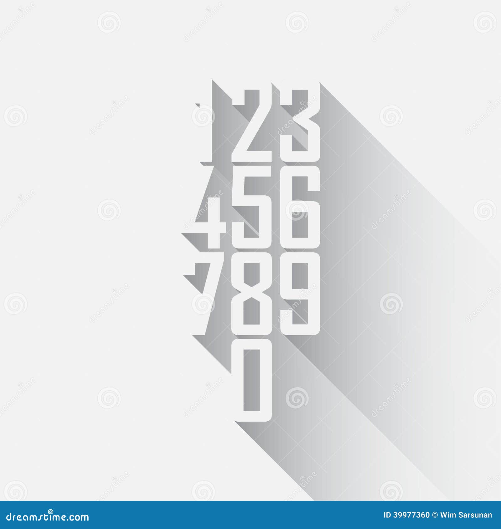 Numbers set with shadow stock vector. Illustration of elegant - 39977360