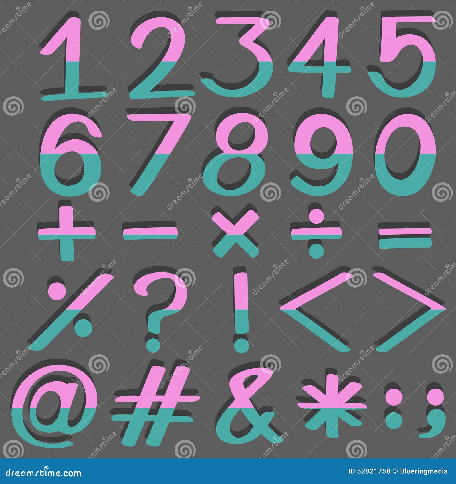 Numbers stock illustration. Illustration of symbols, font - 52821758