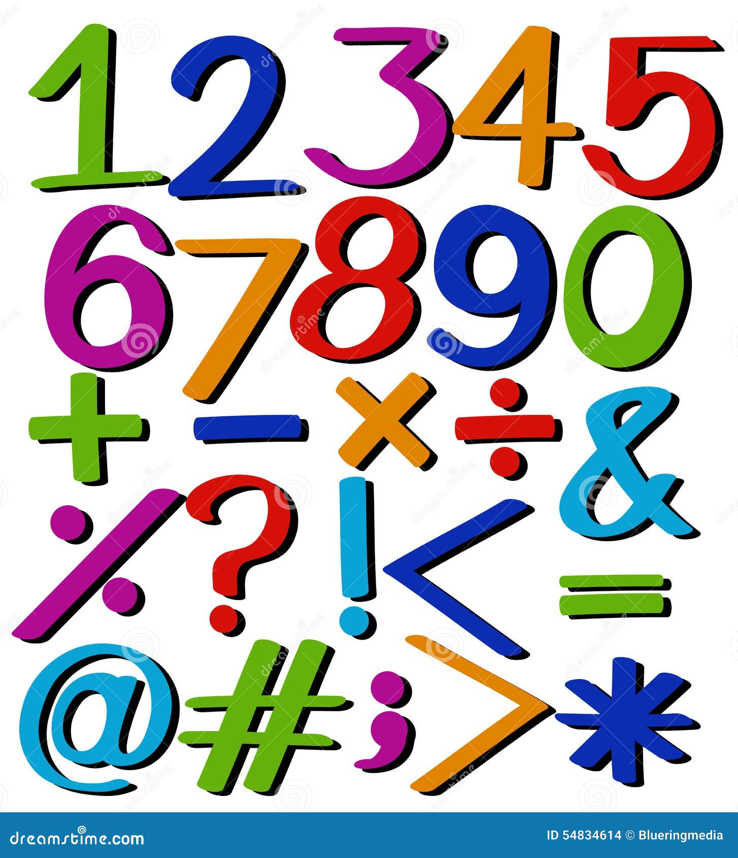 Numbers stock vector. Illustration of design, cartoon - 54834614