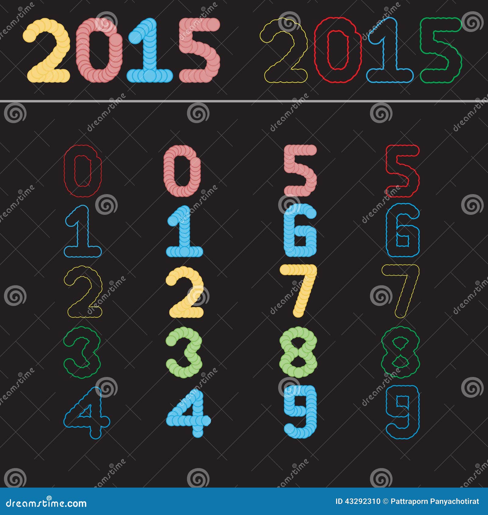 Numbers set. Vector stock vector. Illustration of light - 43292310
