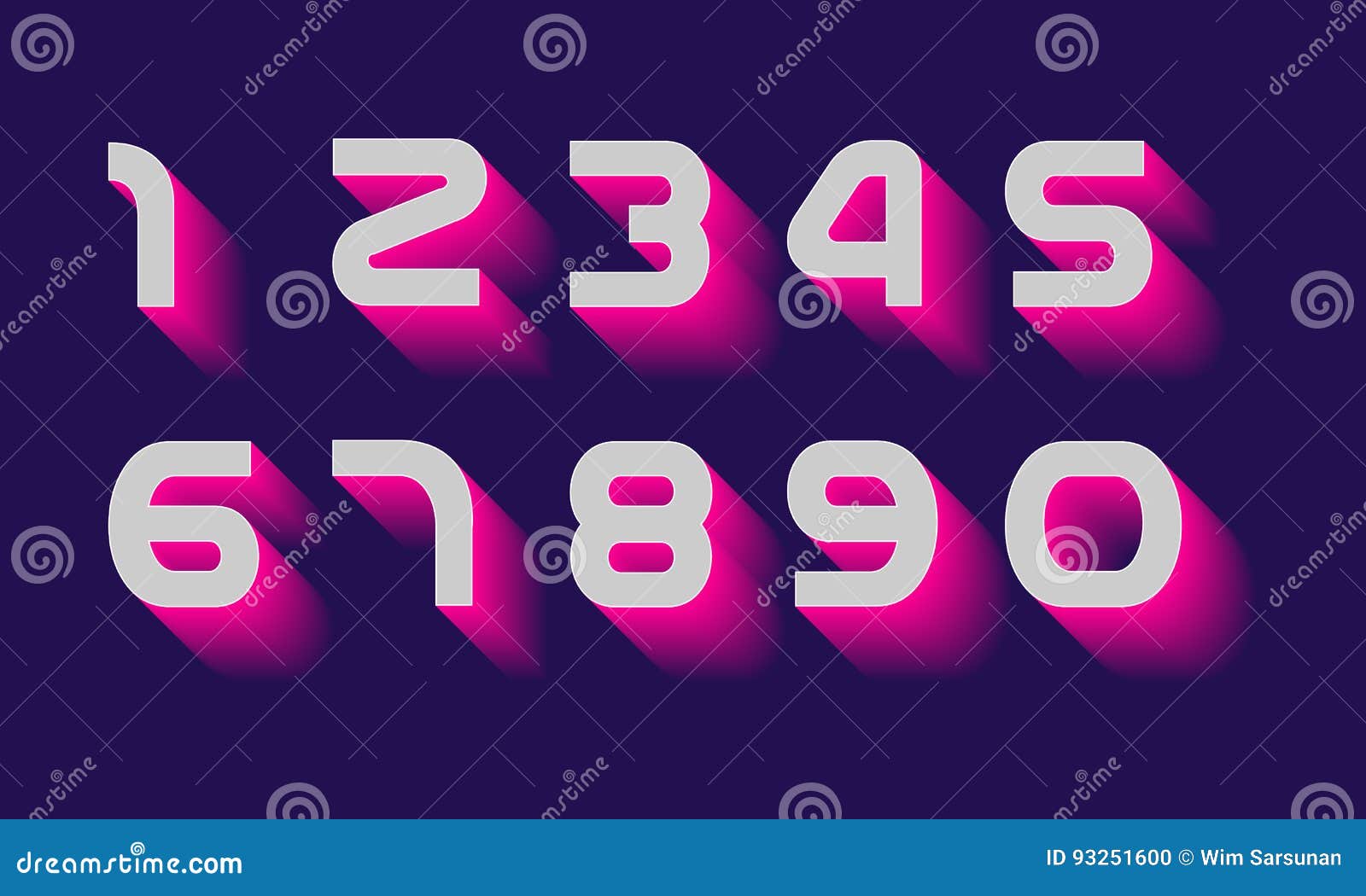 Numbers set vector stock vector. Illustration of count - 93251600