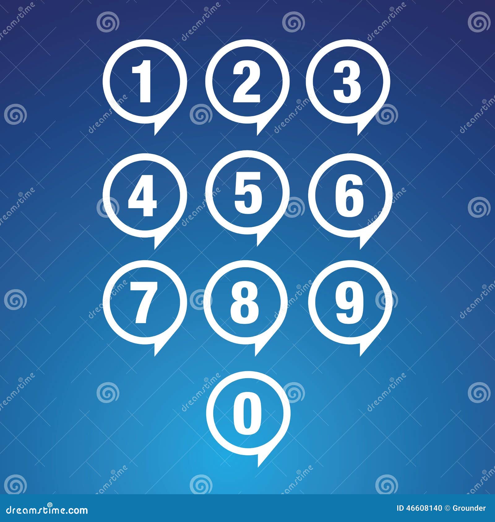 Numbers Set. Vector Illustration. Stock Vector - Illustration of text ...