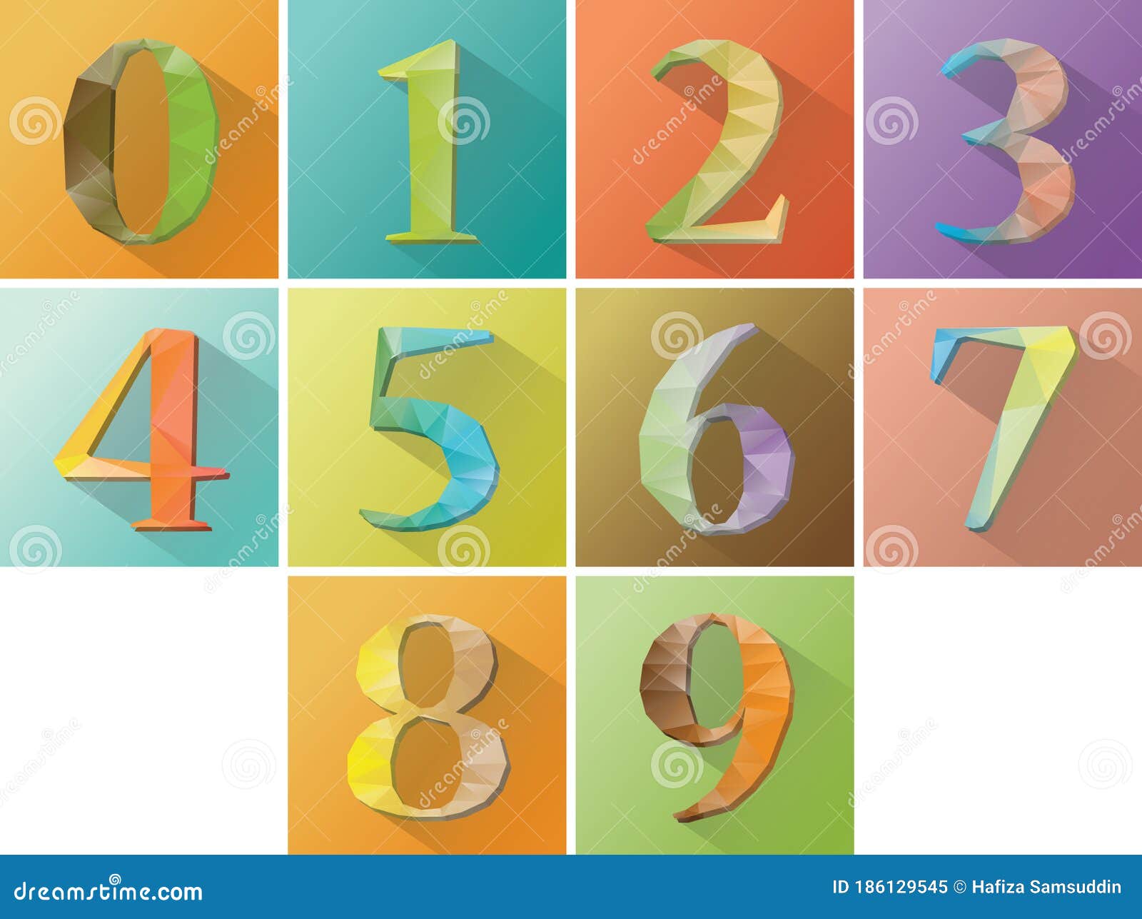 Numbers Set. Vector Illustration Decorative Design Stock Illustration ...