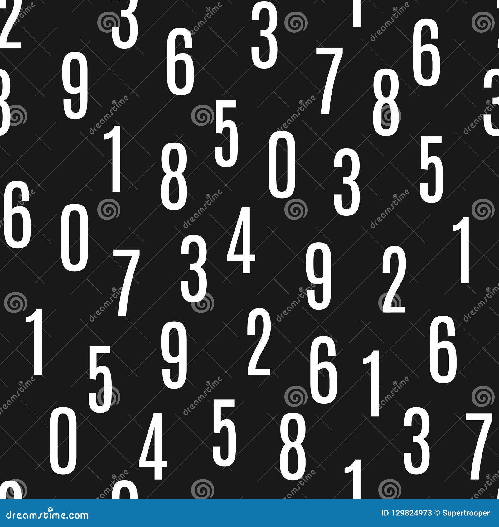 Seamless Pattern with the Numbers Stock Vector - Illustration of letter ...