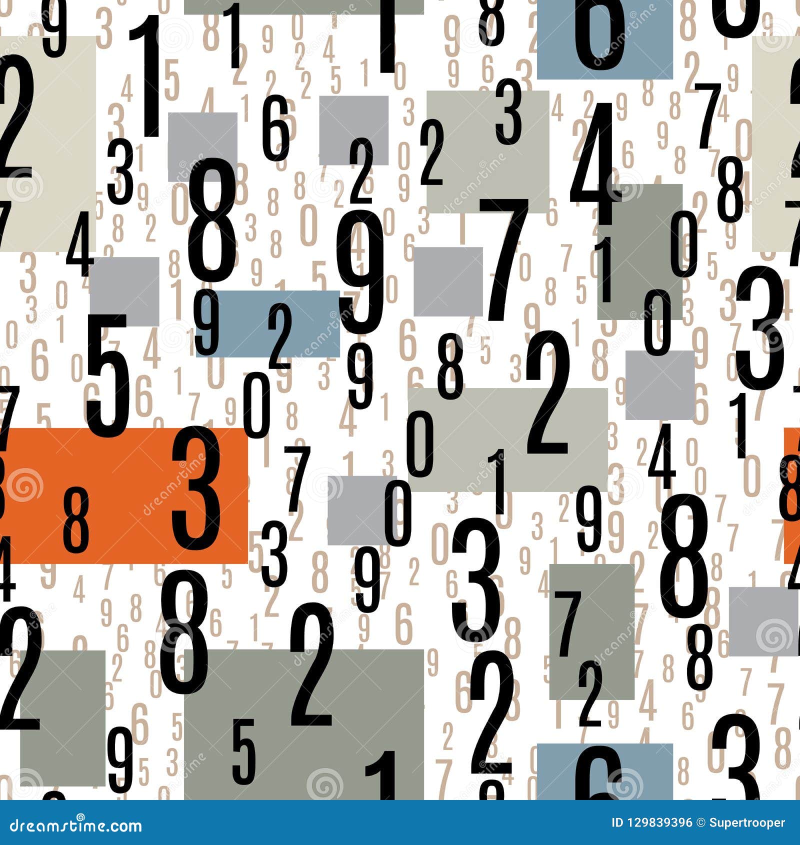 Seamless Pattern with the Numbers Stock Vector - Illustration of repeat ...