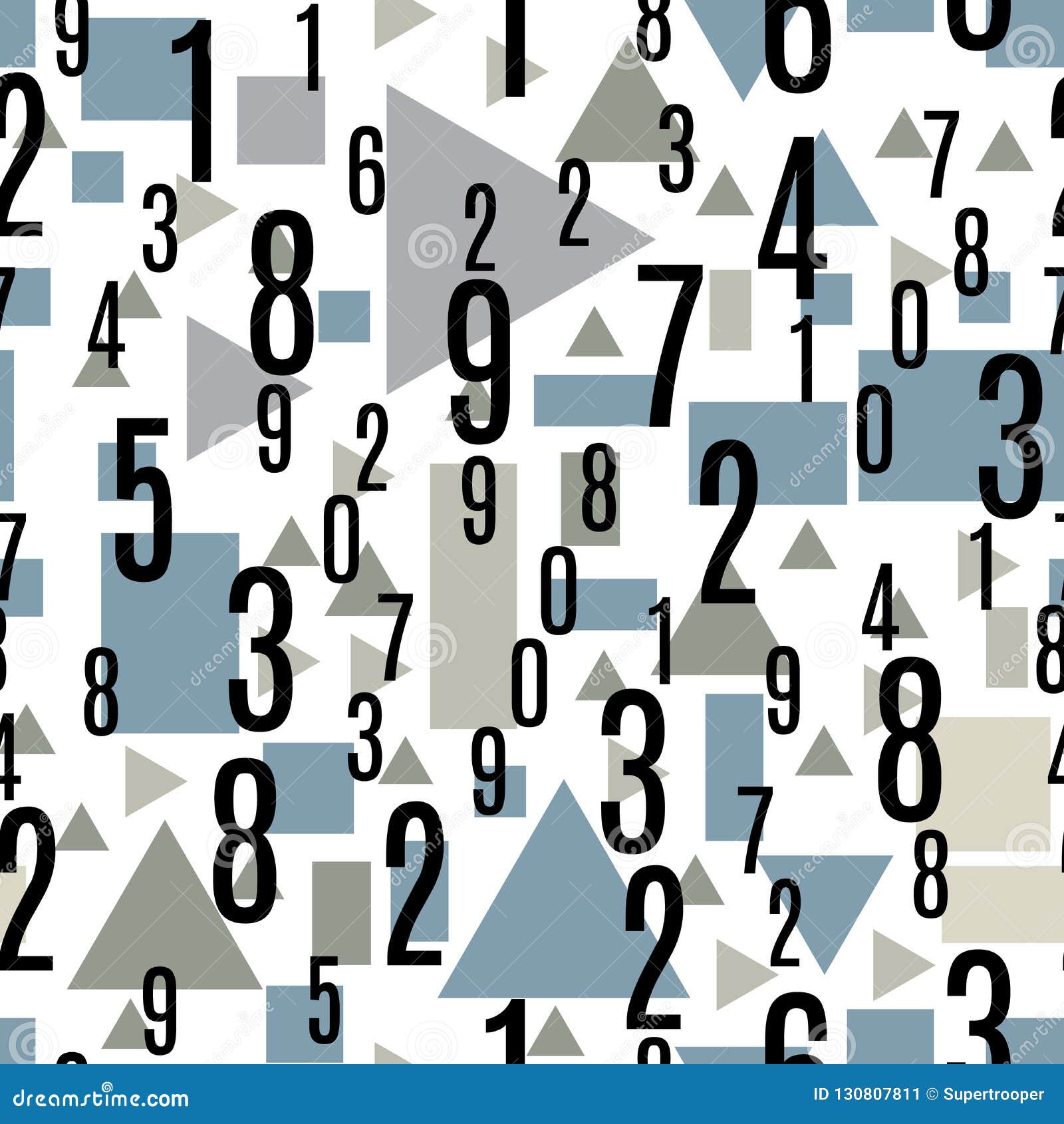Seamless Pattern with the Numbers Stock Vector - Illustration of learn ...