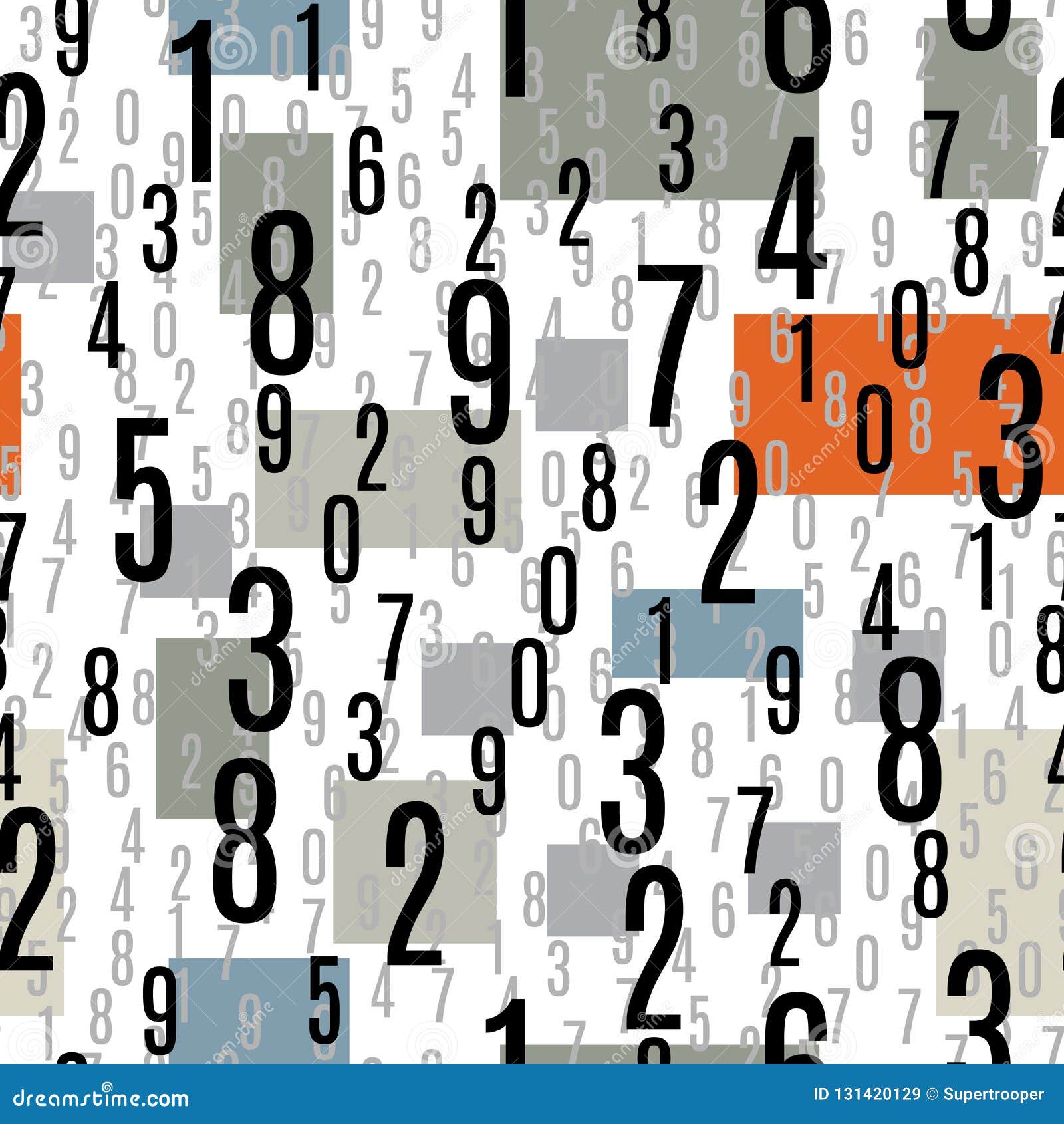 Seamless Pattern with the Numbers Stock Vector - Illustration of number ...