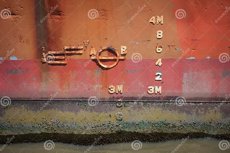 Numbers of Ships Depth Gauge Stock Photo - Image of markings, numbers ...