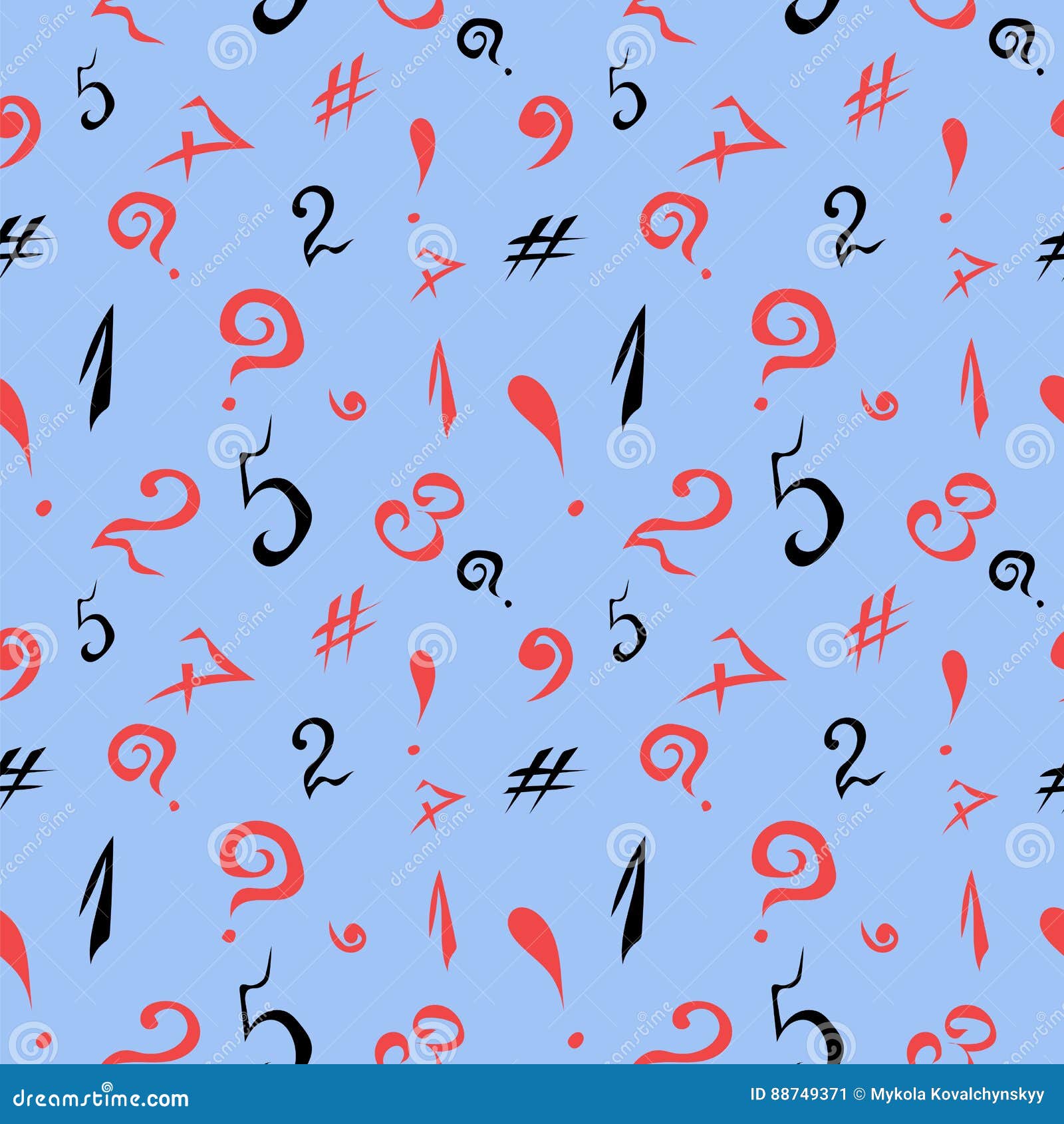 Numbers and Signs stock vector. Illustration of objects - 88749371