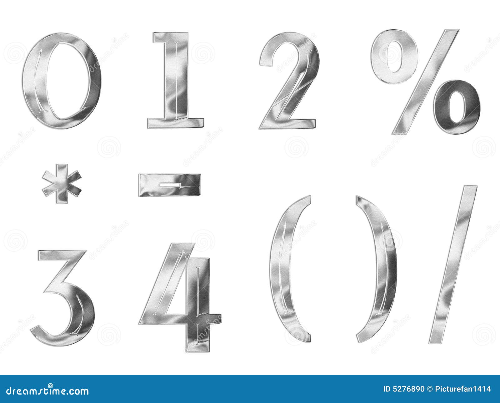 Numbers Silver stock illustration. Illustration of metallic - 5276890