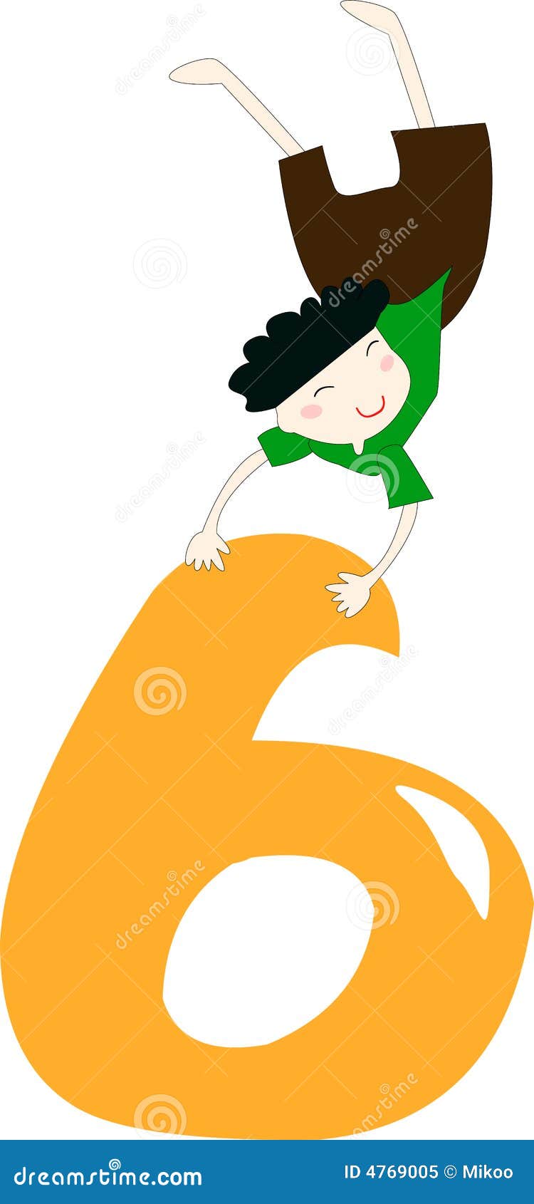 Numbers six stock illustration. Illustration of baby, chalk - 4769005