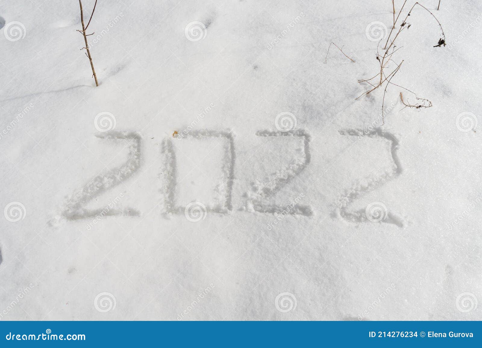 Numbers 2022 in the Snow. Symbol of the New Year Stock Photo - Image of ...