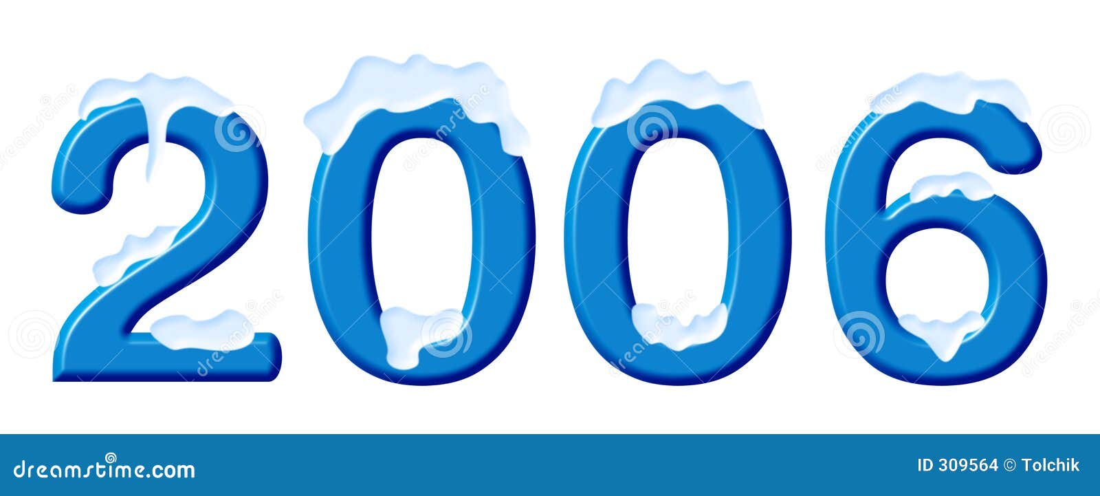 Numbers in a Snow, on White Stock Illustration - Illustration of ...