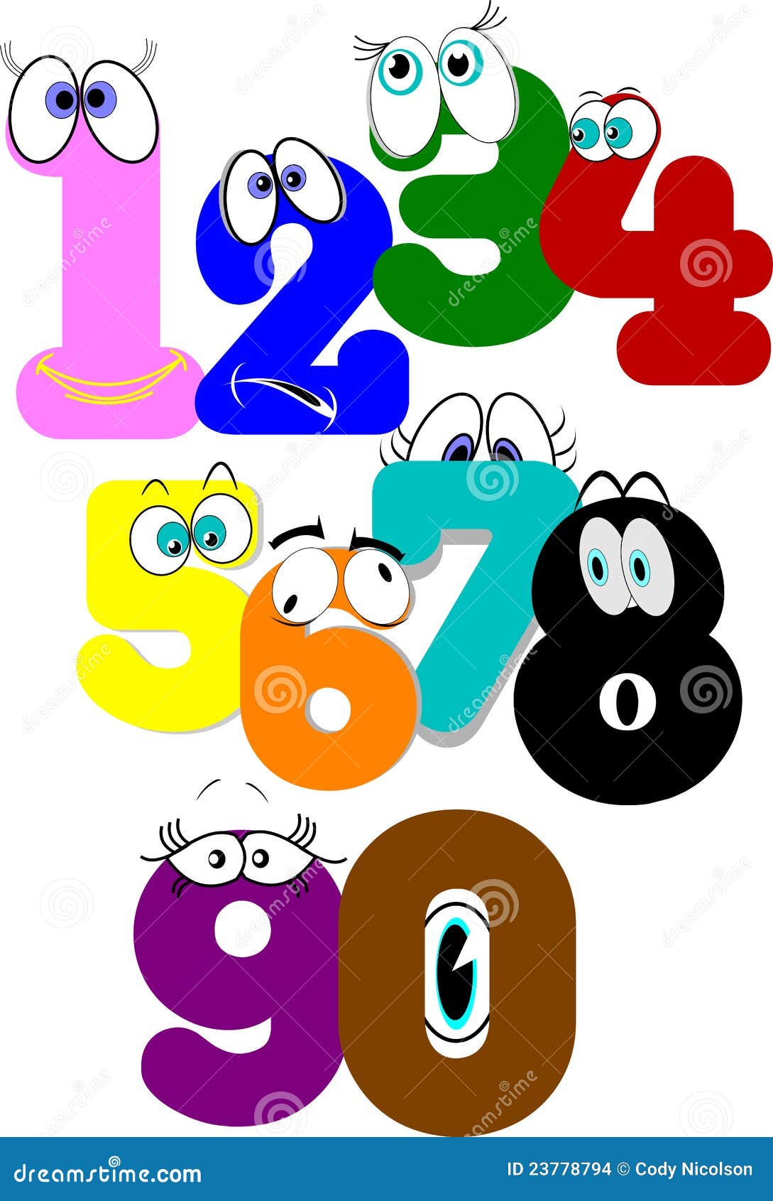Numbers soup stock vector. Illustration of eyes, white - 23778794