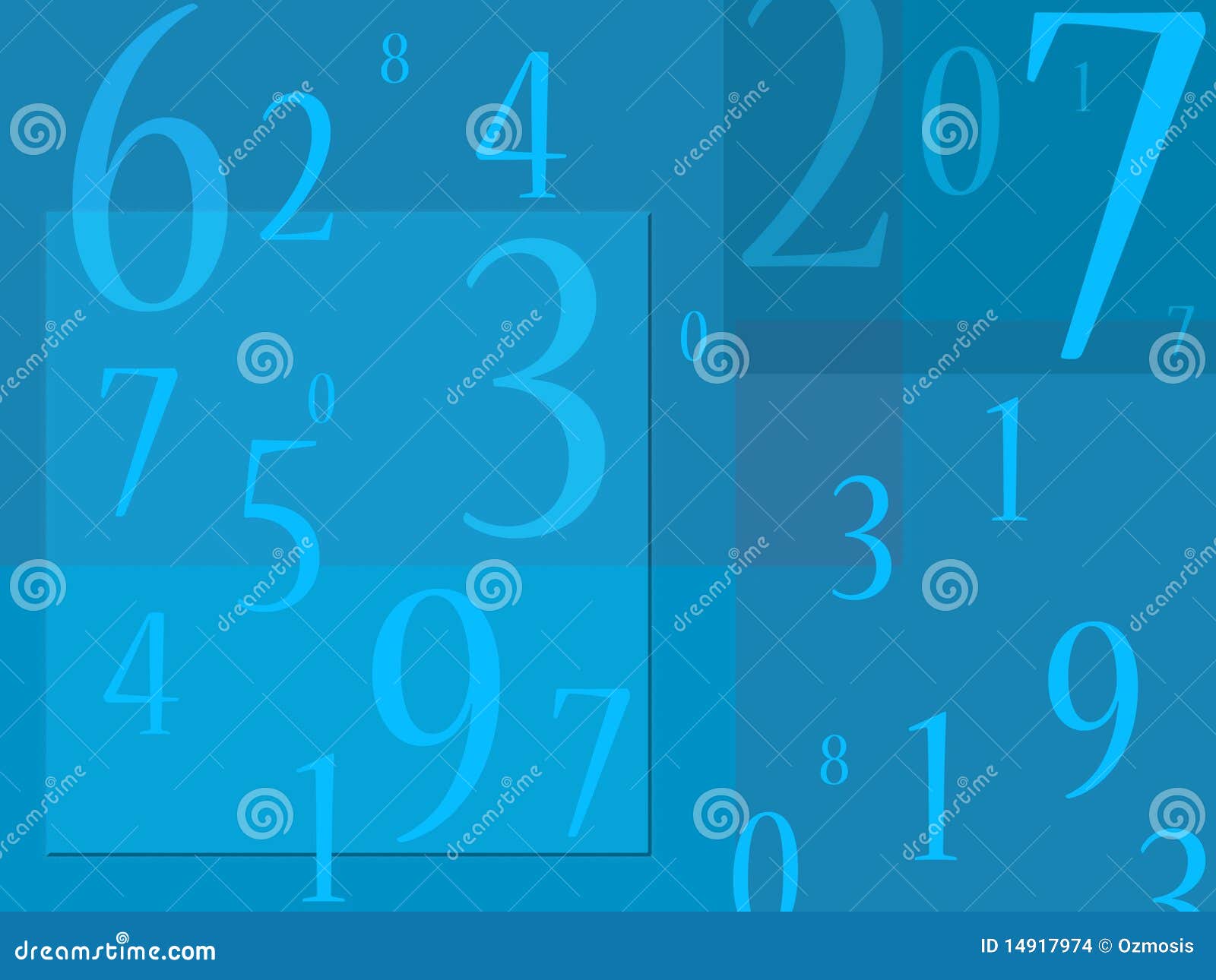 Numbers Soup in Blue Background Stock Illustration - Illustration of ...