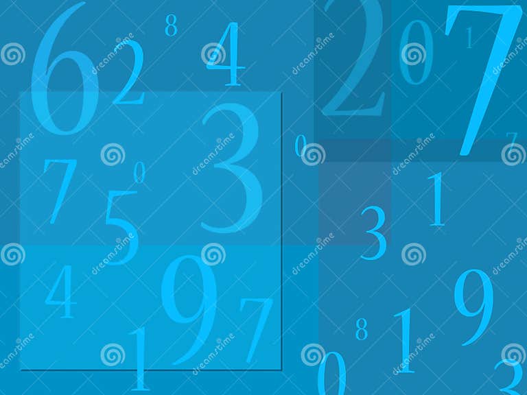Numbers Soup in Blue Background Stock Illustration - Illustration of ...
