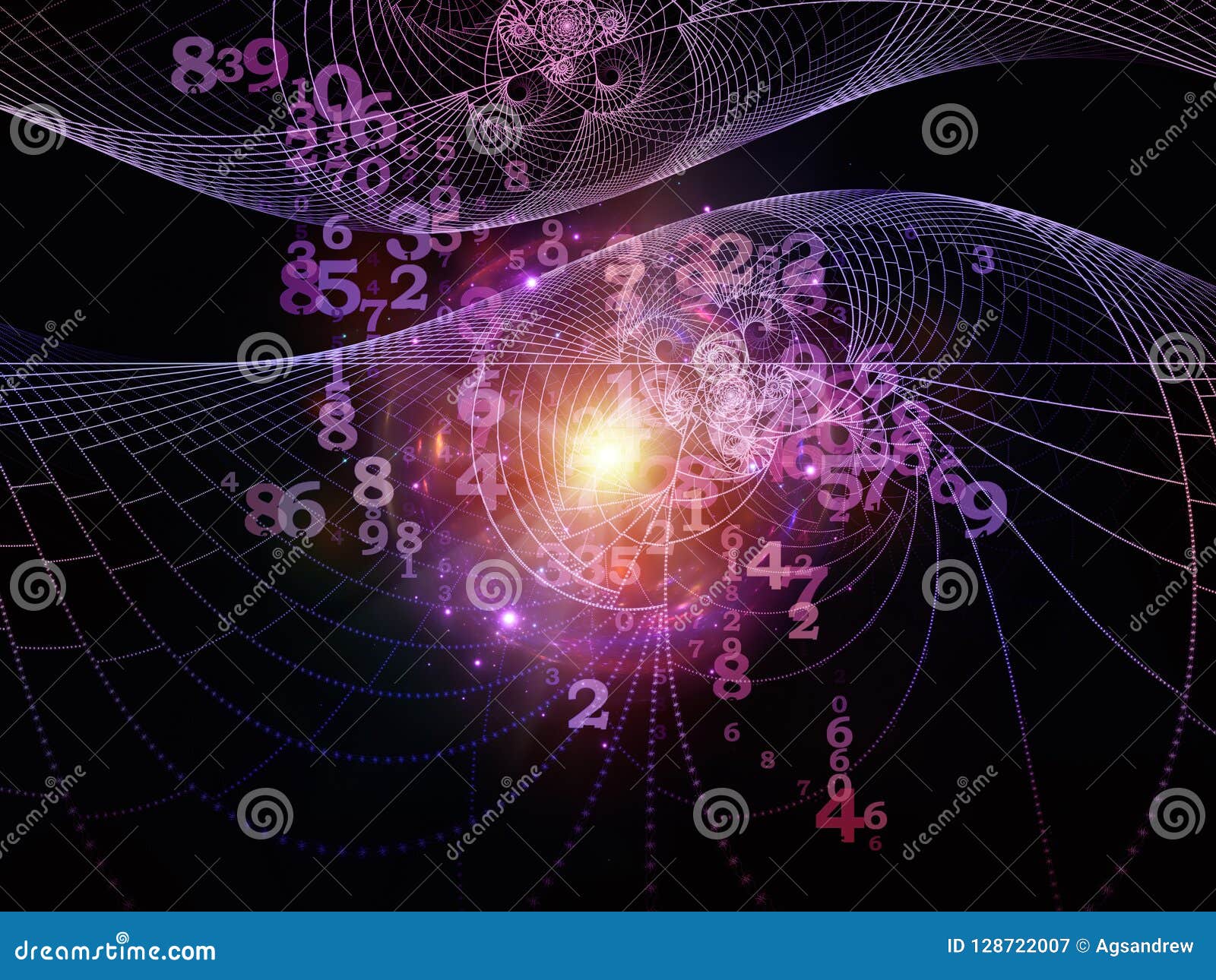 Numbers of Space Geometry stock illustration. Illustration of ...