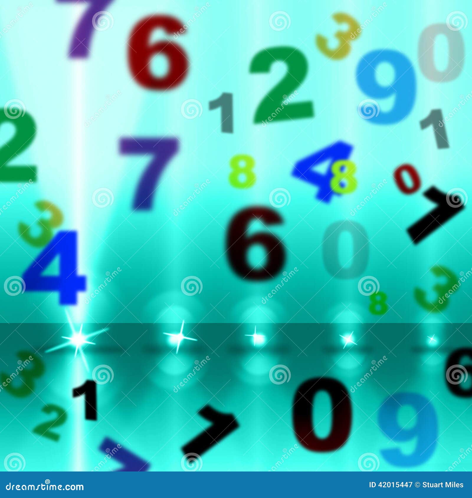 Numbers Spotlight Means Stage Lights and College Stock Illustration ...