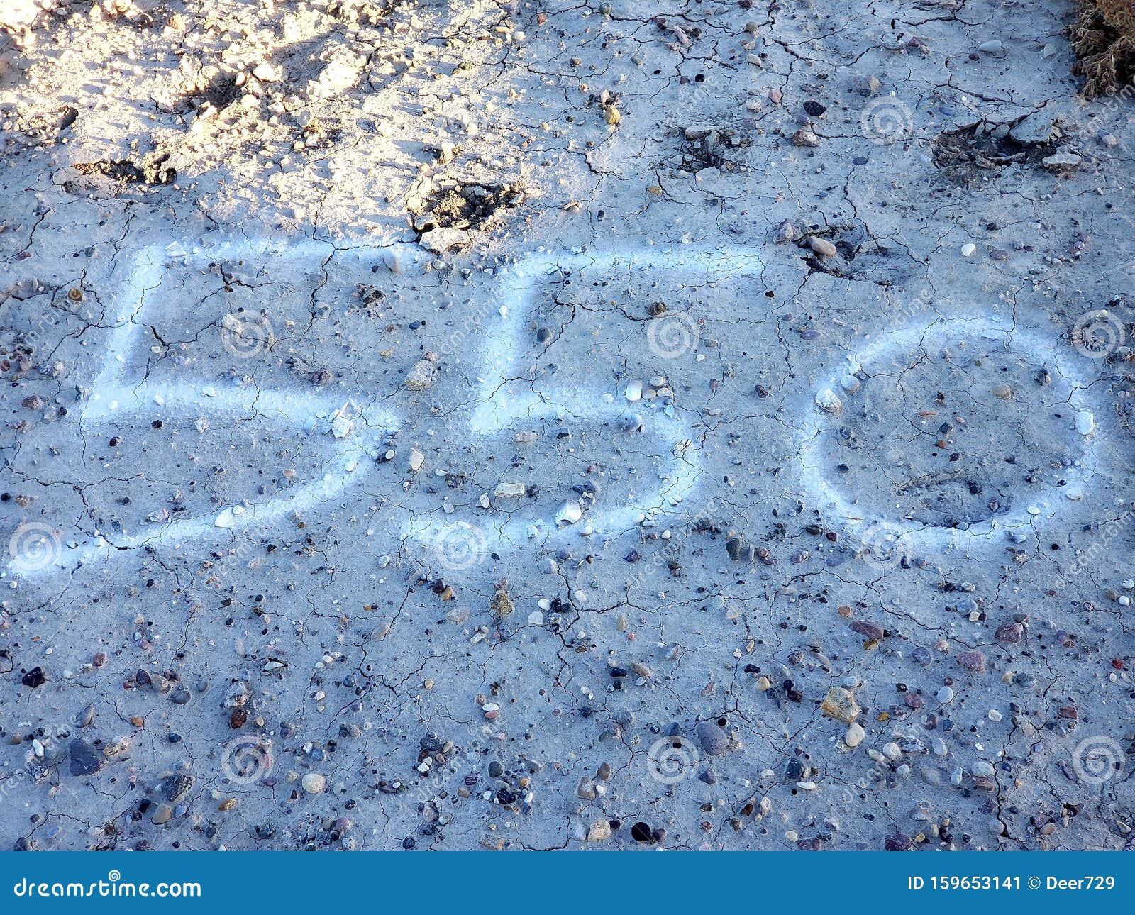 The Numbers Sprayed on the Ground 550 Stock Image - Image of ground ...