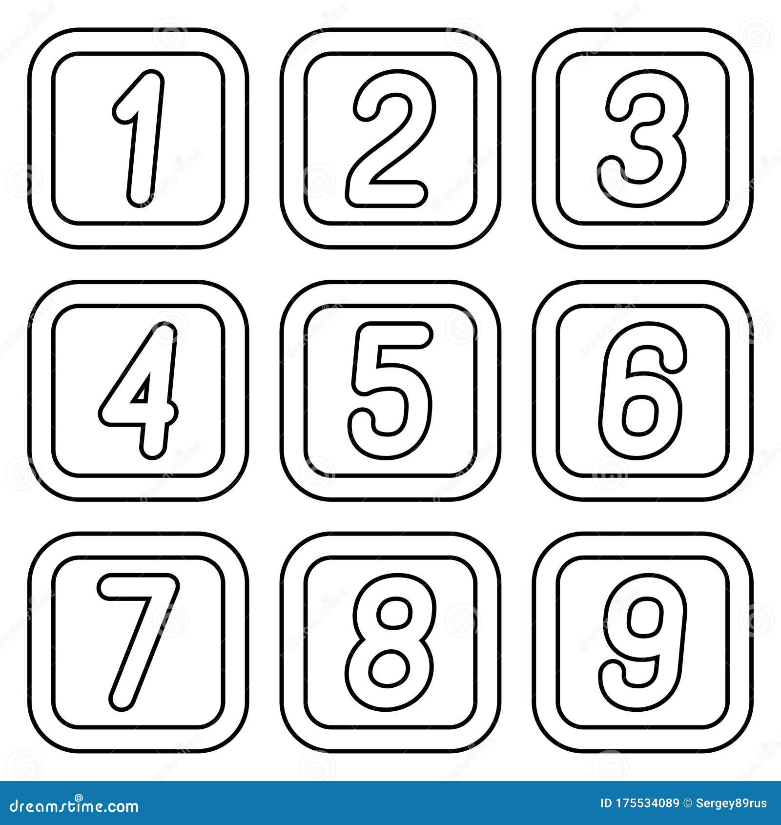 Numbers in Squares on a White Background. Stock Vector - Illustration ...