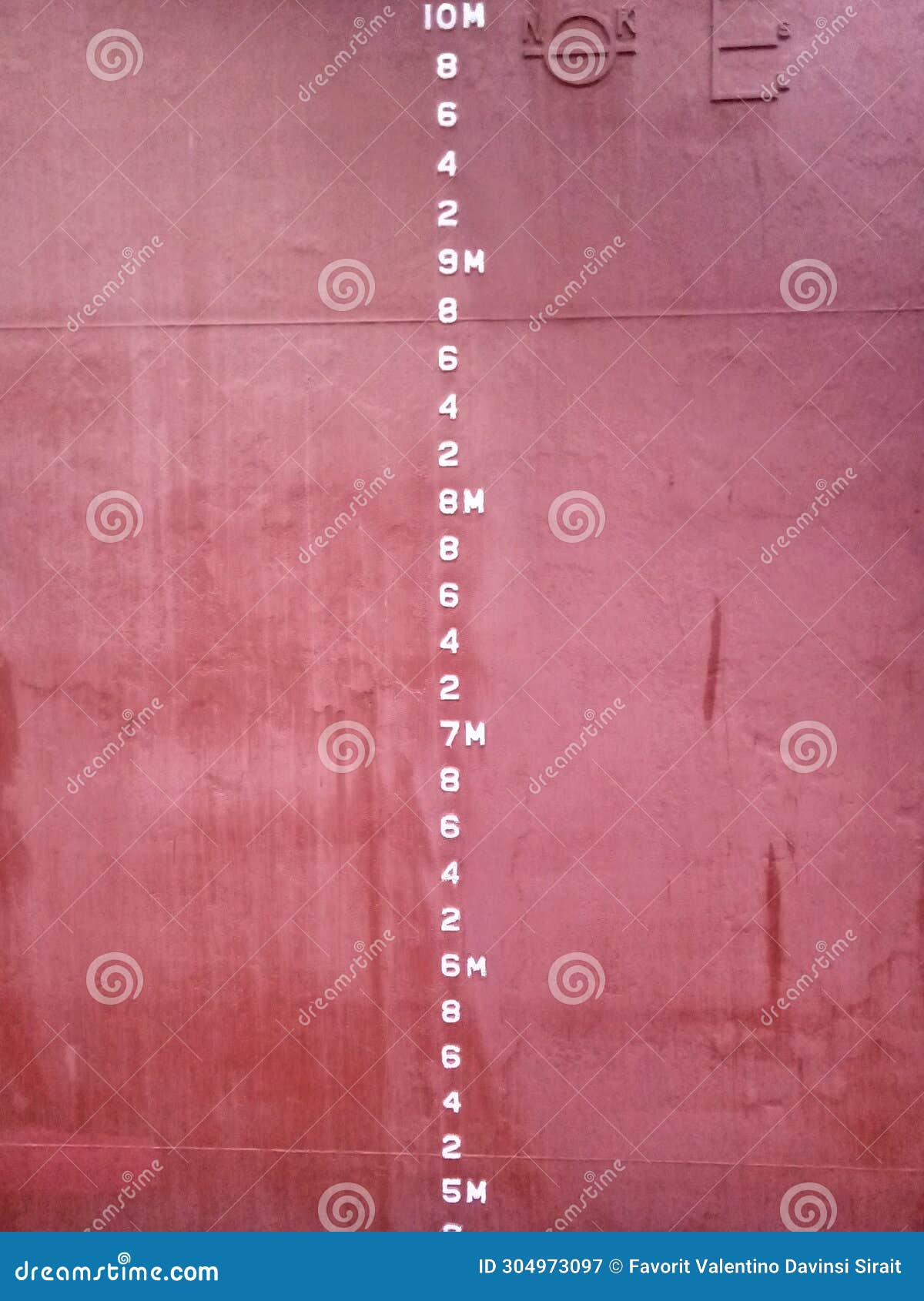 Numbers on the Steel Surface To Measure the Water Level Stock Image ...