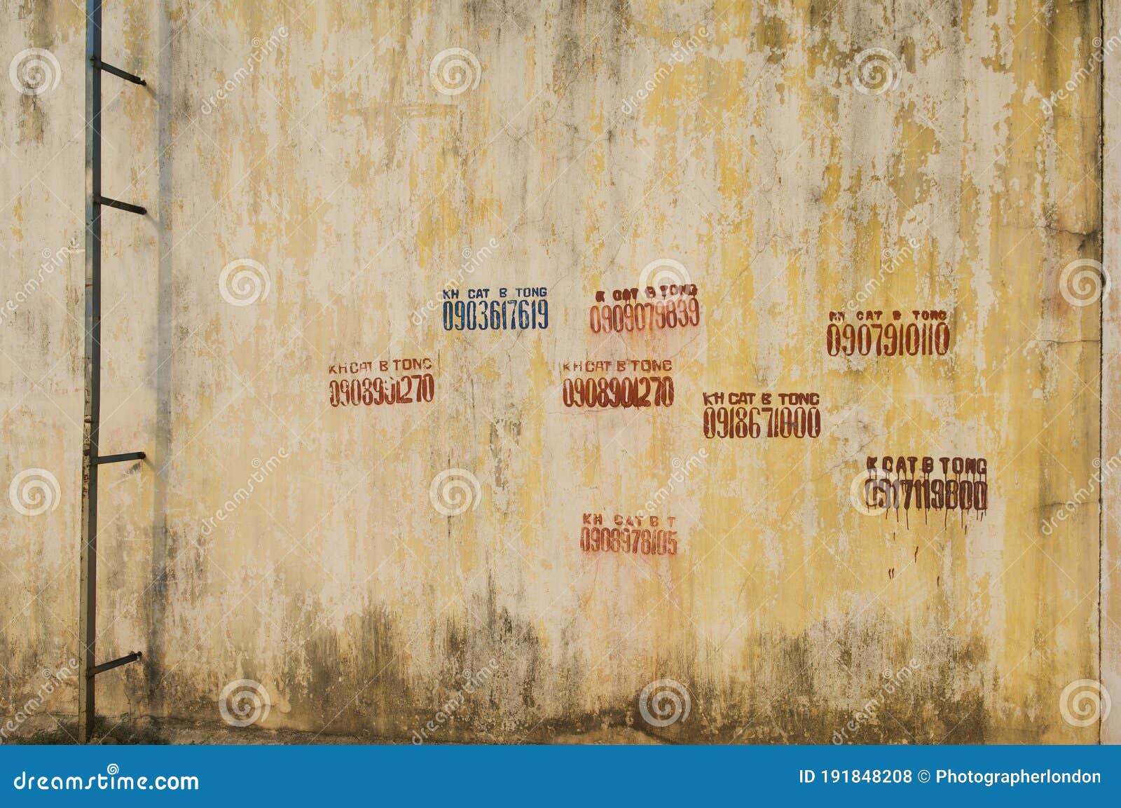Numbers Stenciled on Side of Building Stock Photo - Image of corporate ...