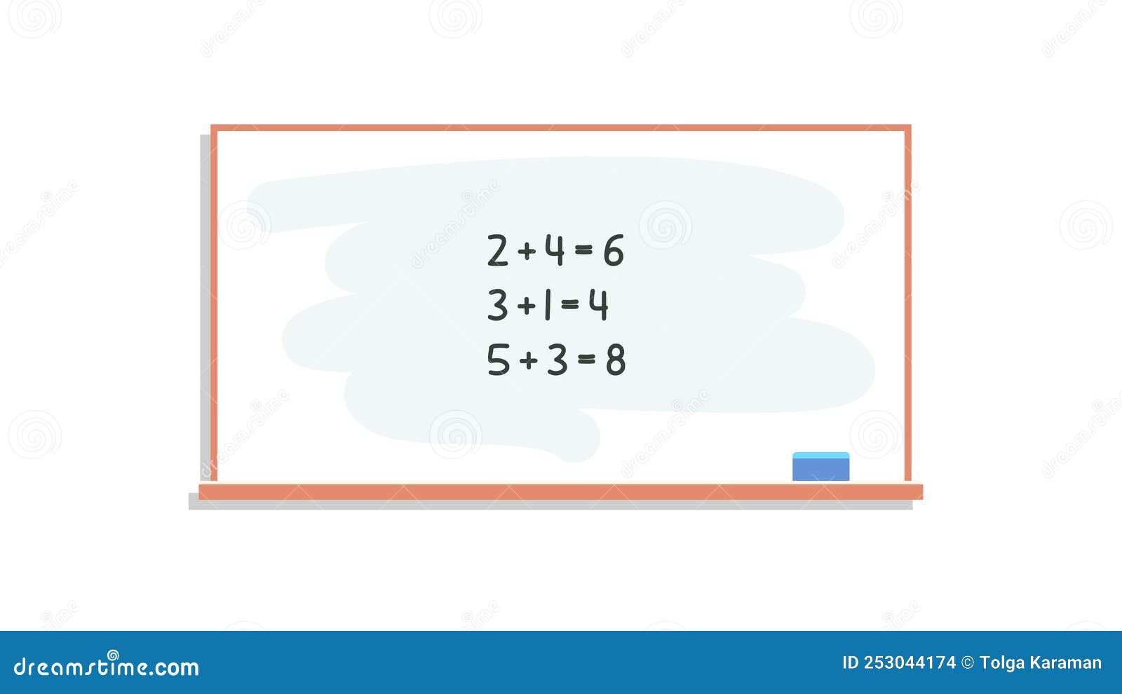 Numbers Study and Math Exercises Calculating on Chalk Board at Lesson ...