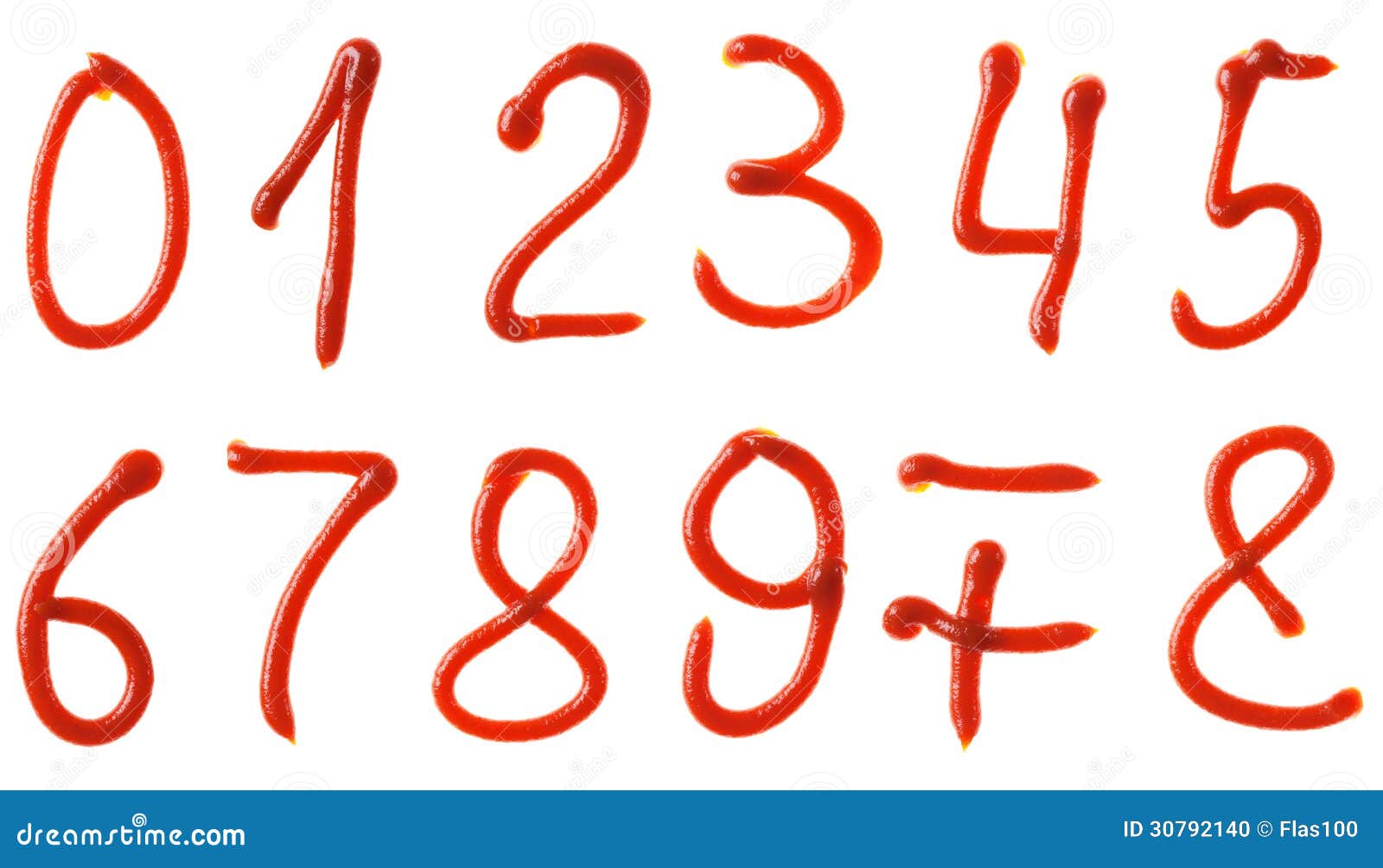 Numbers Symbols Made from Ketchup Syrup Stock Photo - Image of sauce ...